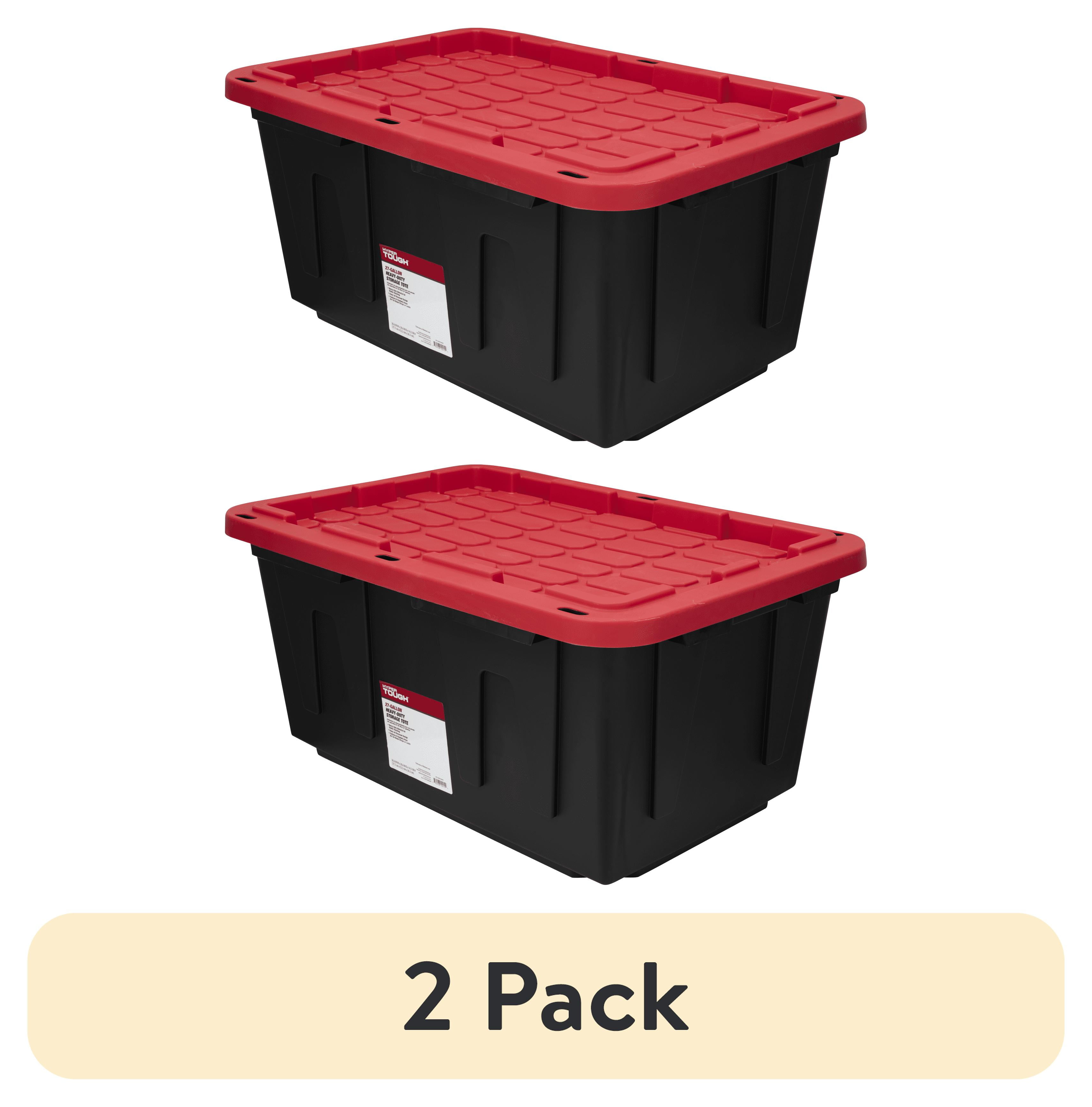 (2 pack) Hyper Tough Large Storage Bin, 27 Gallon Plastic Storage ...