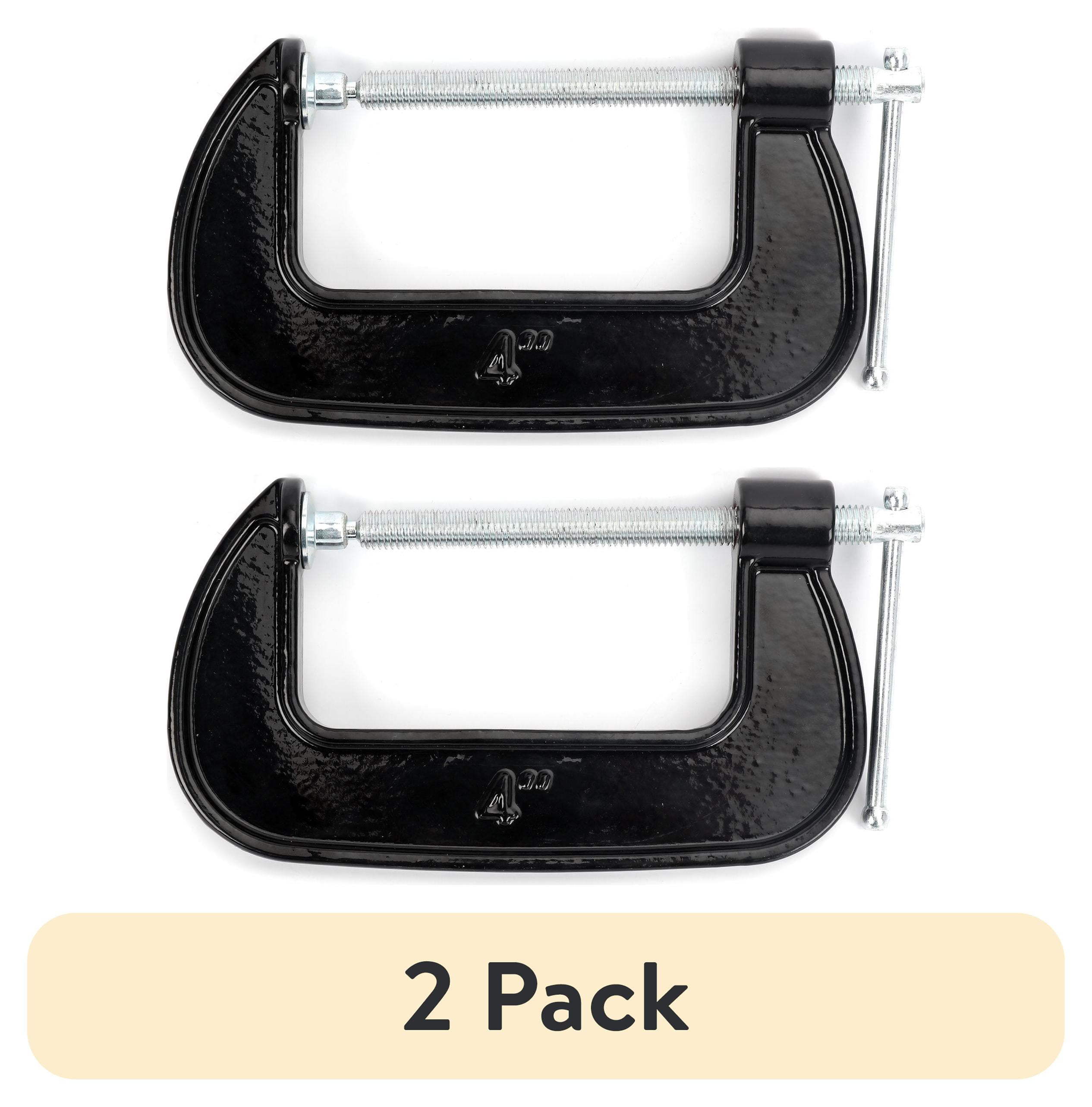 (2 pack) Hyper Tough 4-inch C-clamp, Cast Iron Construction, Model ...