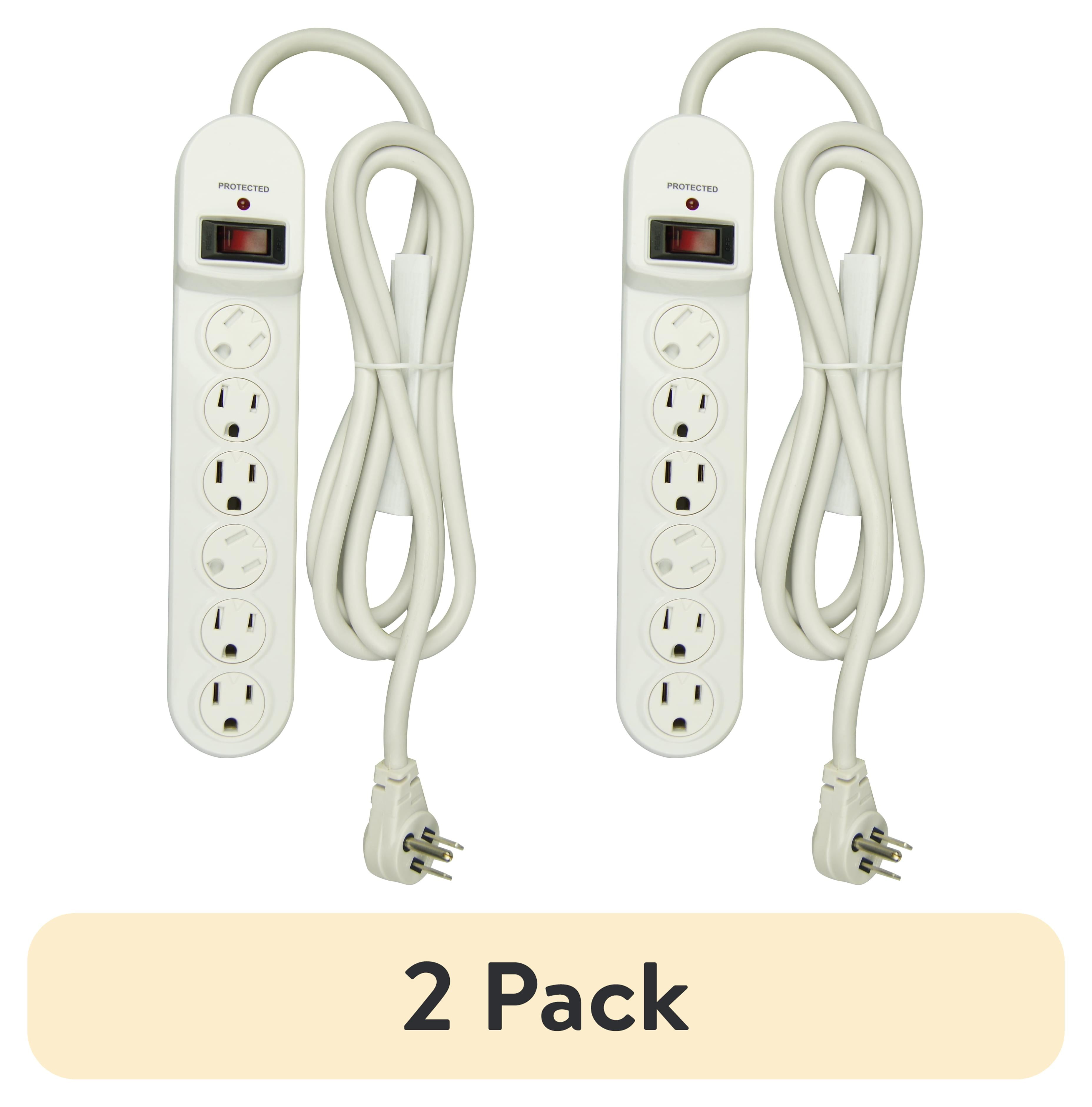 (2 pack) Hyper Tough 6-Outlet Surge Protector with 900-Joule Protection ...