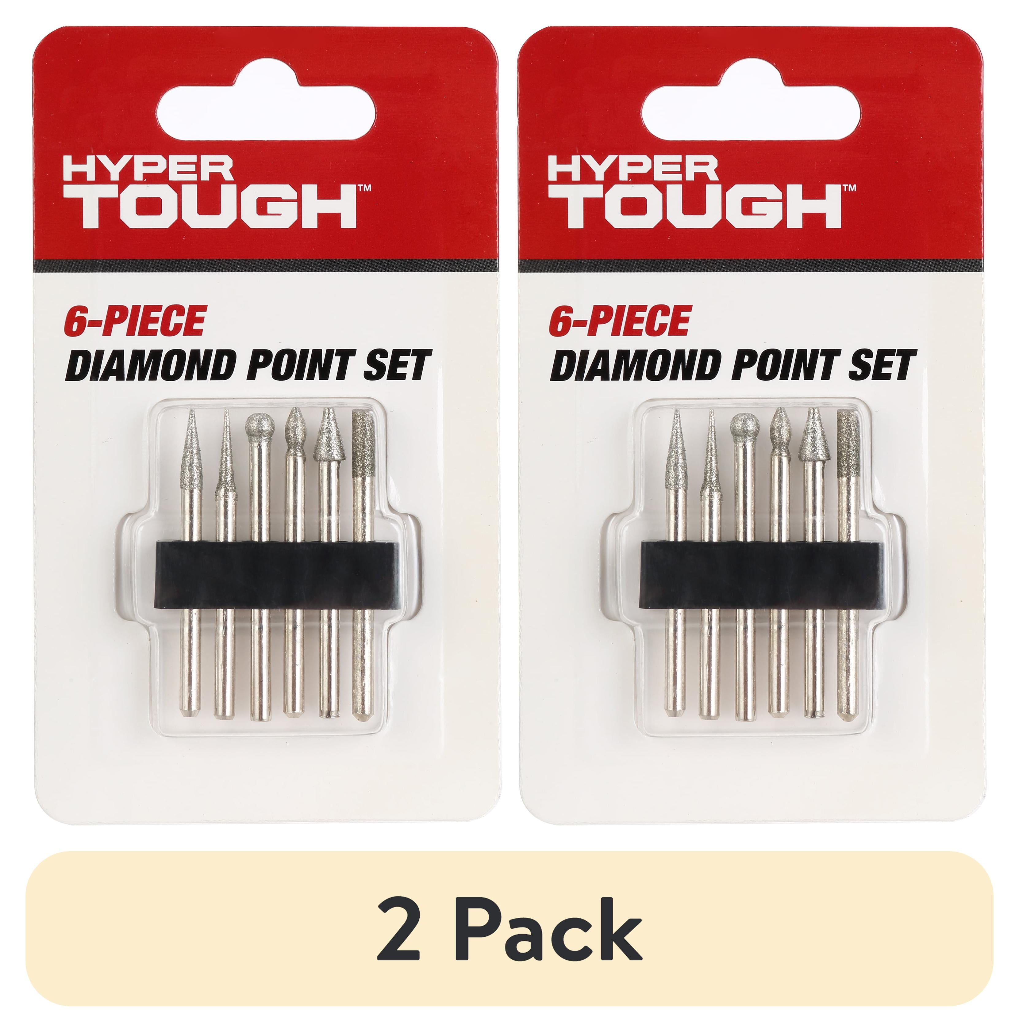 (2 pack) Hyper Tough 6 Piece Rotary Diamond Bits, Drill Bit and Set ...