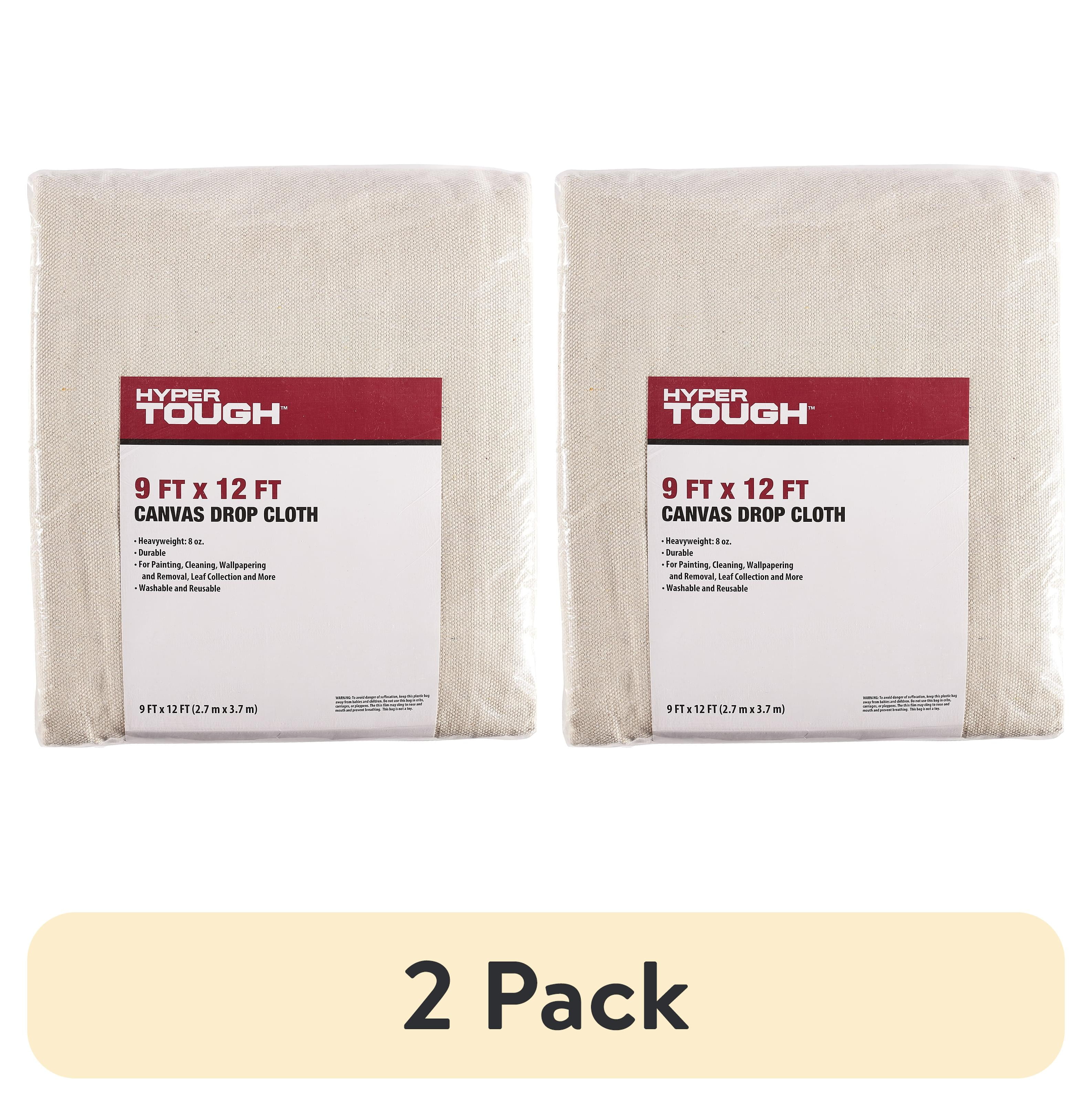 (2 pack) Hyper Tough Canvas Drop Cloth, 9' x 12' - Walmart.com