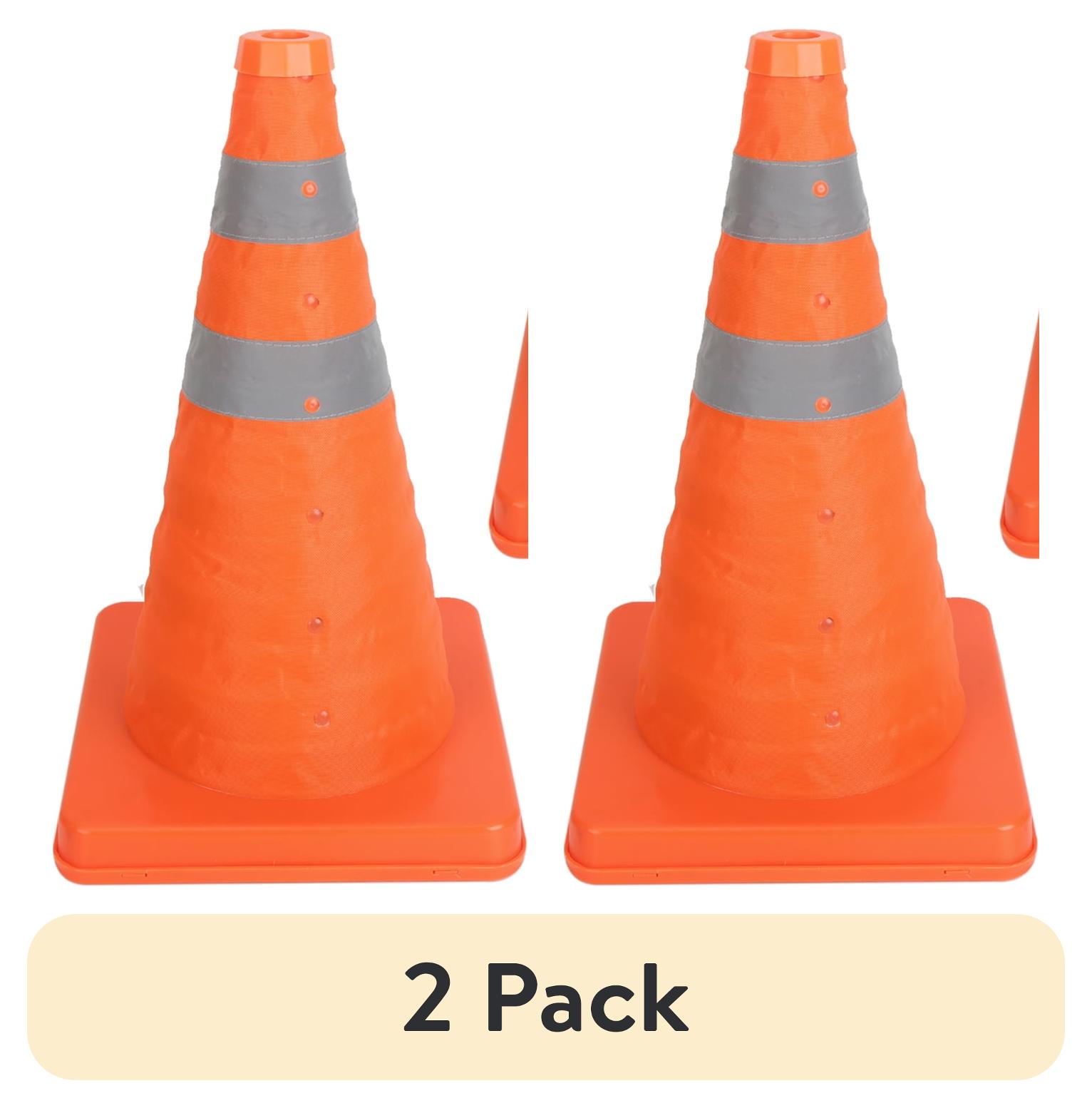(2 pack) Hyper Tough, Collapsible Reflective Emergency Safety Cone ...