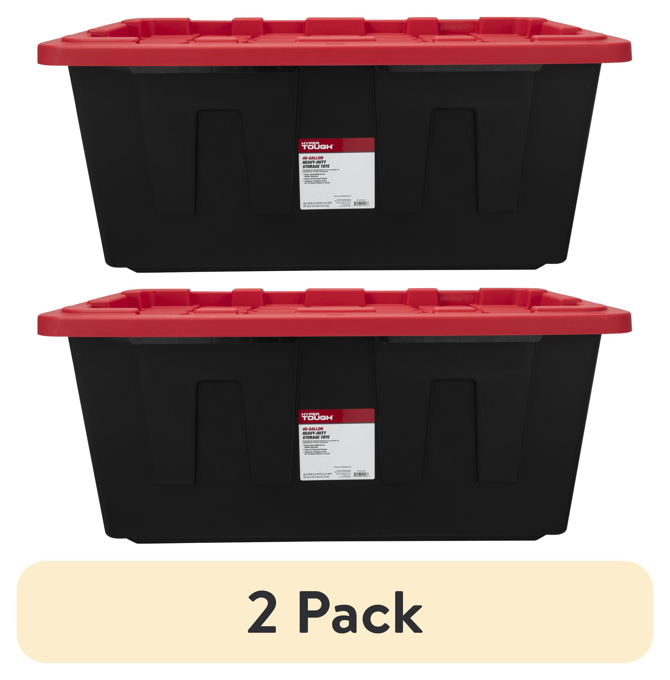 (2 pack) Hyper Tough Extra Large Storage Bin, 40 Gallon Plastic Storage ...