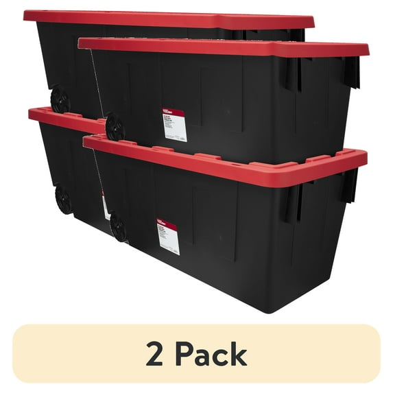 (2 pack) (Pack of 2) Hyper Tough 50 Gallon Extra Large Storage Bin with ...