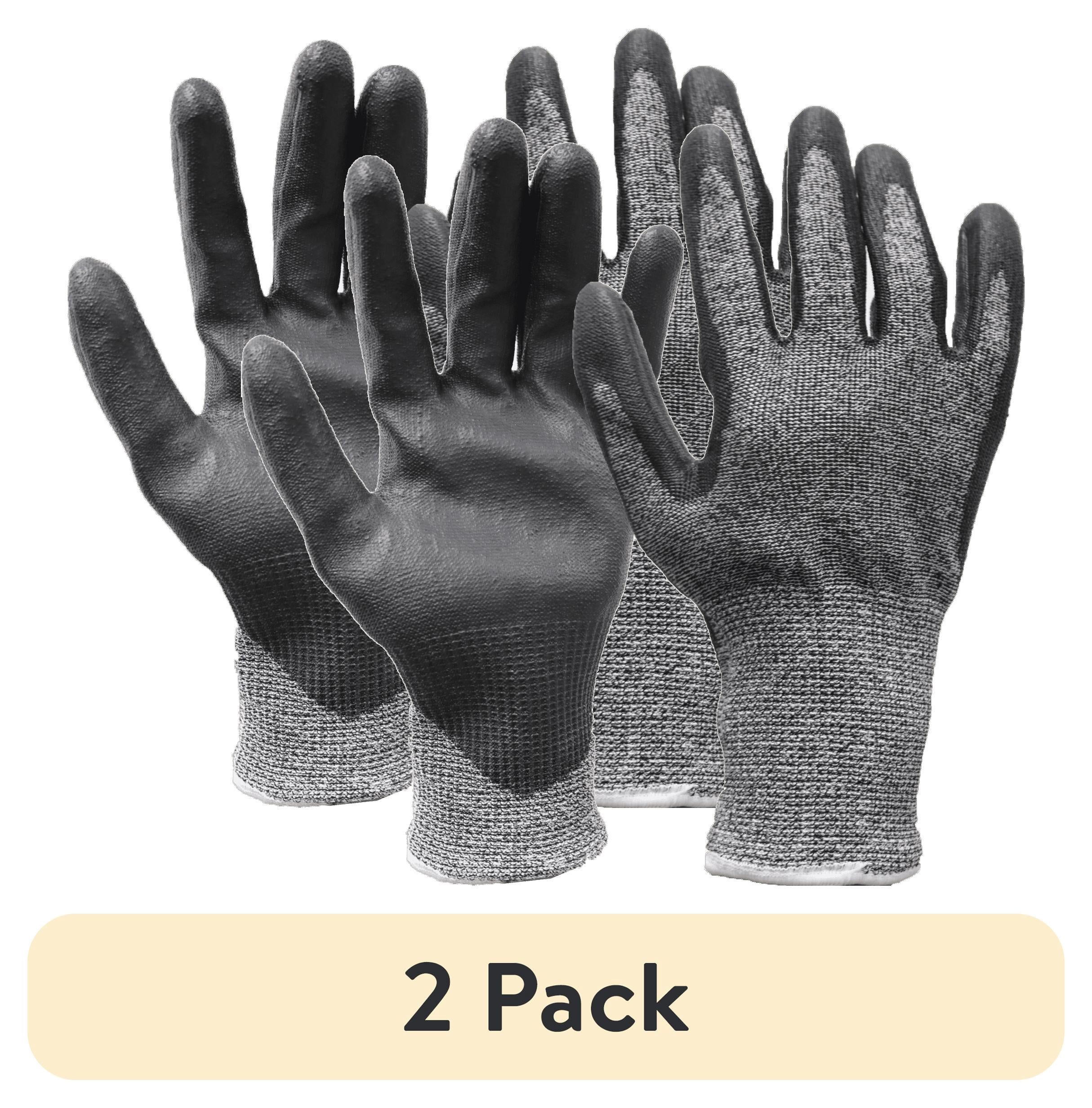 (2 pack) Hyper Tough HPPE ANSI A4 Anti Cut PU Coated Work Gloves, Full ...