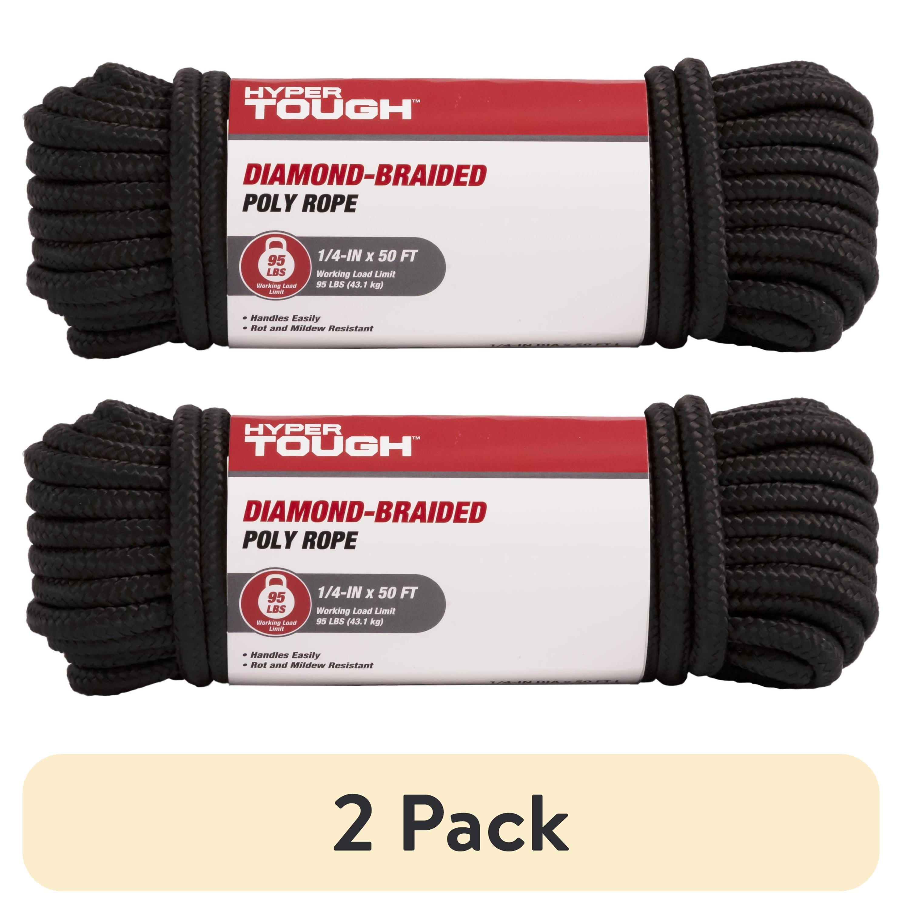 (2 pack) Hyper Tough Item MFP850B-HT, Polypropylene Diamond Braid Rope ...