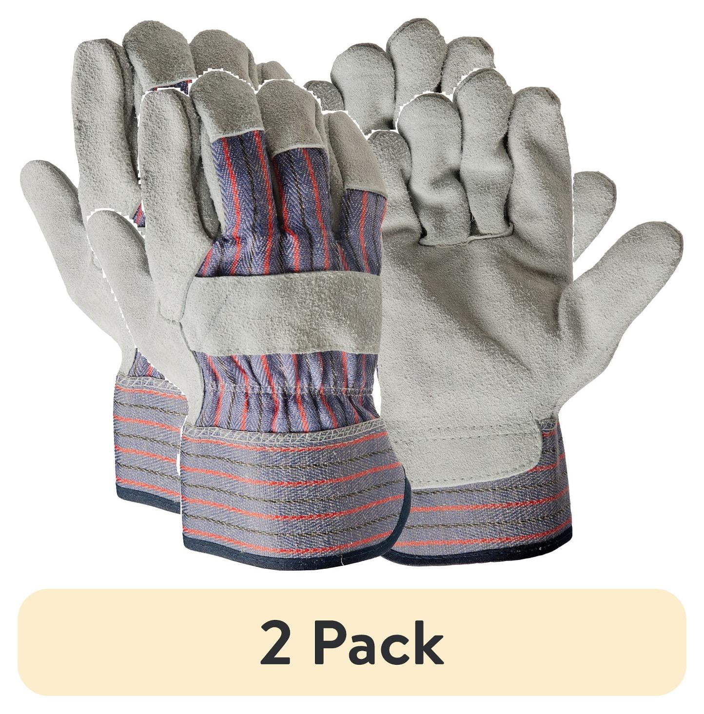 (2 pack) Hyper Tough Leather Palm Glove PDQ - Walmart.com