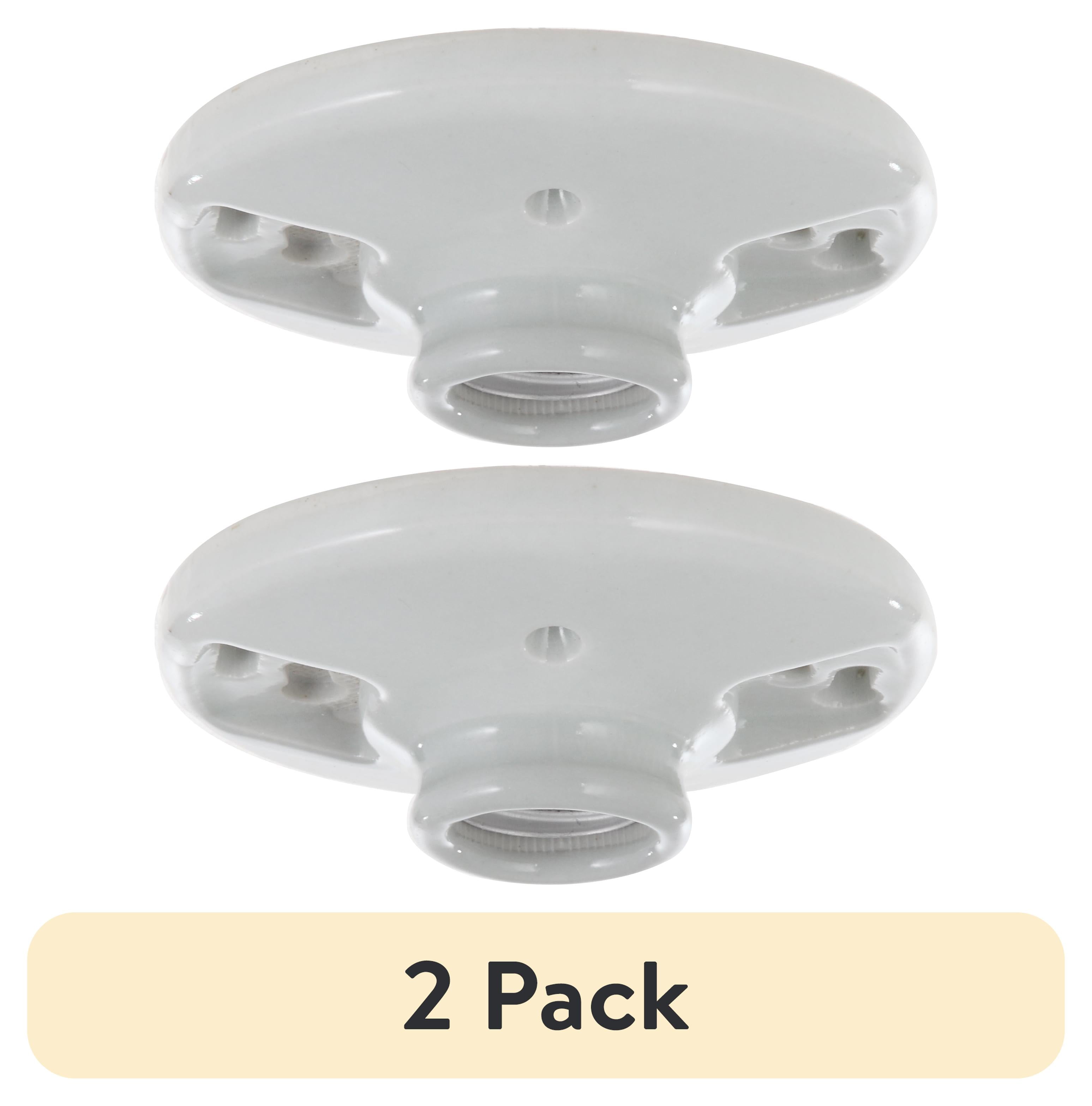(2 pack) Hyper Tough White Base Porcelain Light Bulb Socket TD35078G, 2 ...
