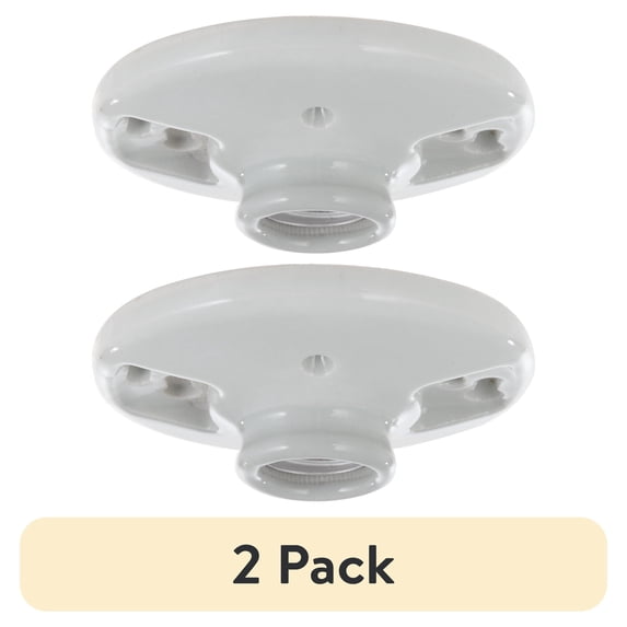 (2 pack) Hyper Tough White Base Porcelain Light Bulb Socket TD35078G, 2 ...