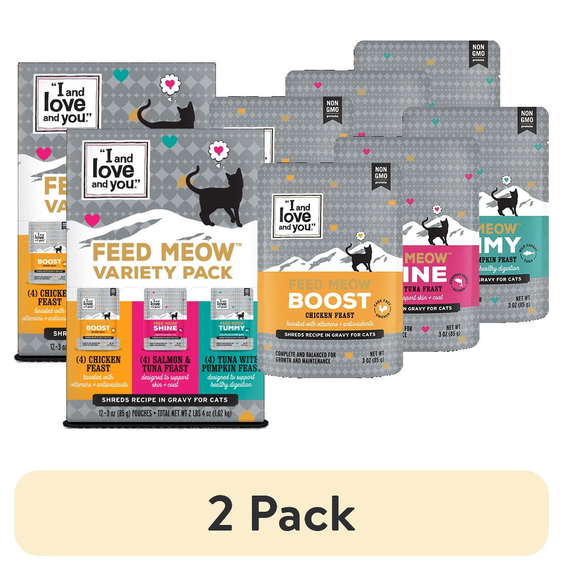 (2 pack) "I and love and you" Feed Meow Variety Pack Shine/Boost/Tummy ...