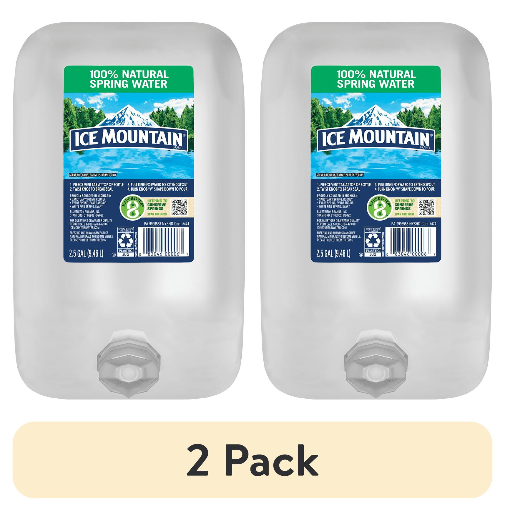 (2 pack) Ice Mountain Spring Water, 2.5 gal, Single Plastic Jug ...