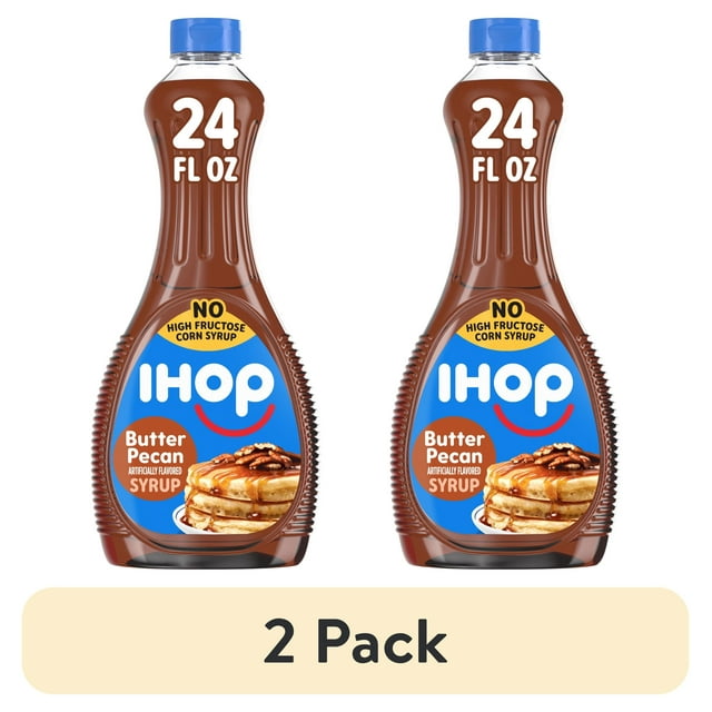 (2 pack) IHOP Butter Pecan Artificially Flavored Syrup, 24 fl oz Bottle ...