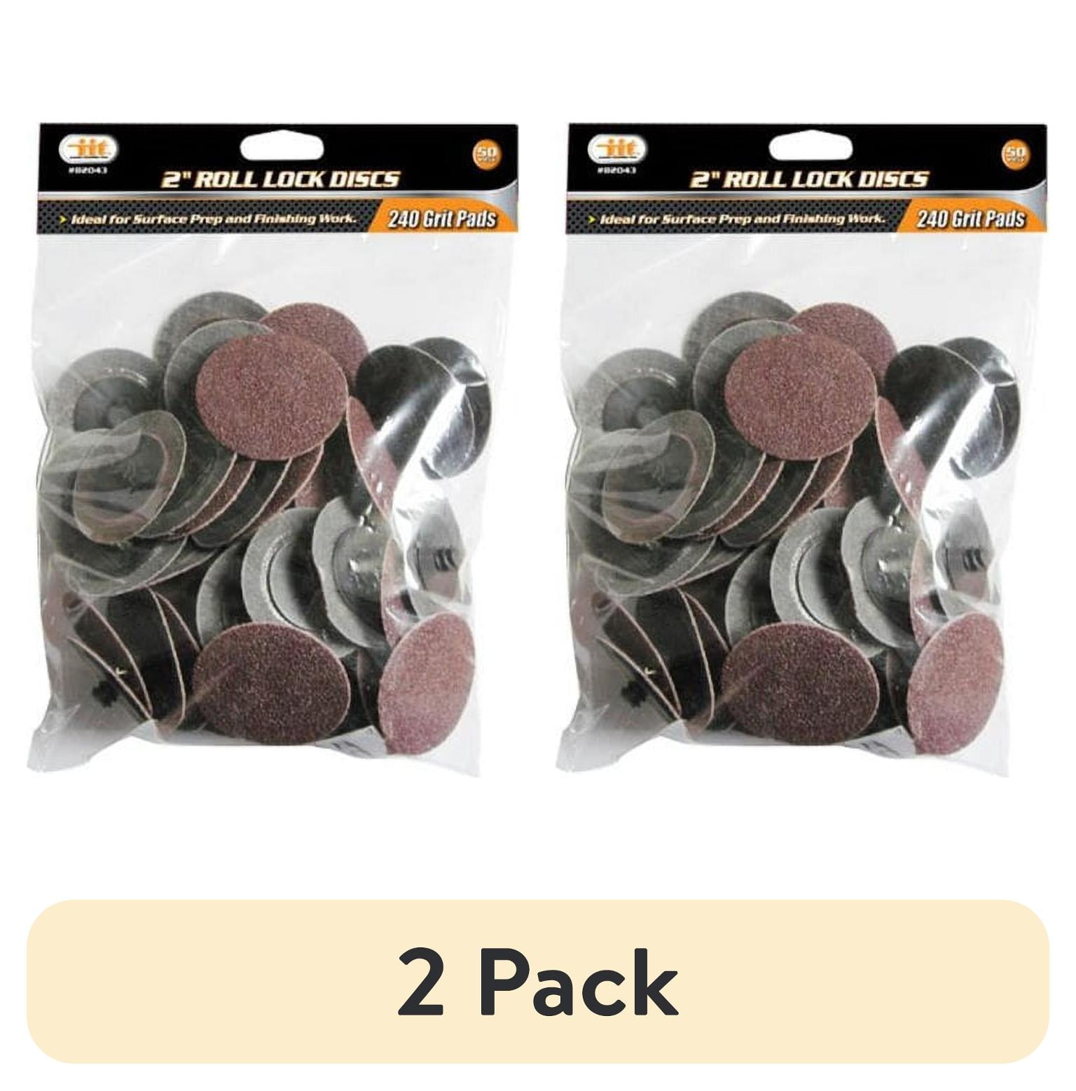 (2 pack) IIT 82043 Roll Lock Style 240 Grit Sanding Disc, 50-Piece ...