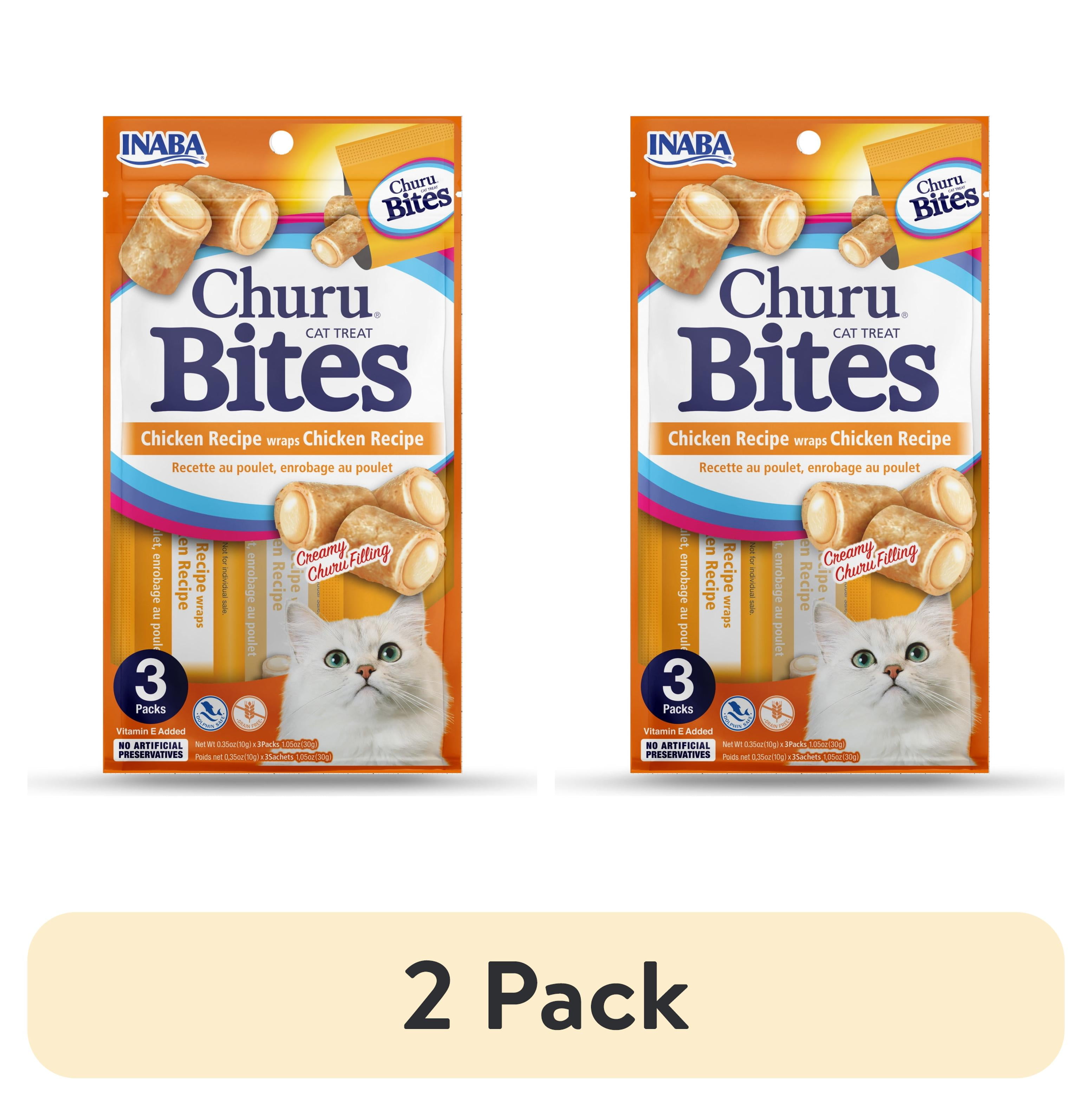 (2 pack) INABA Churu Bites, Soft Cat Treats, 0.35 oz Tube, 3 Tubes ...