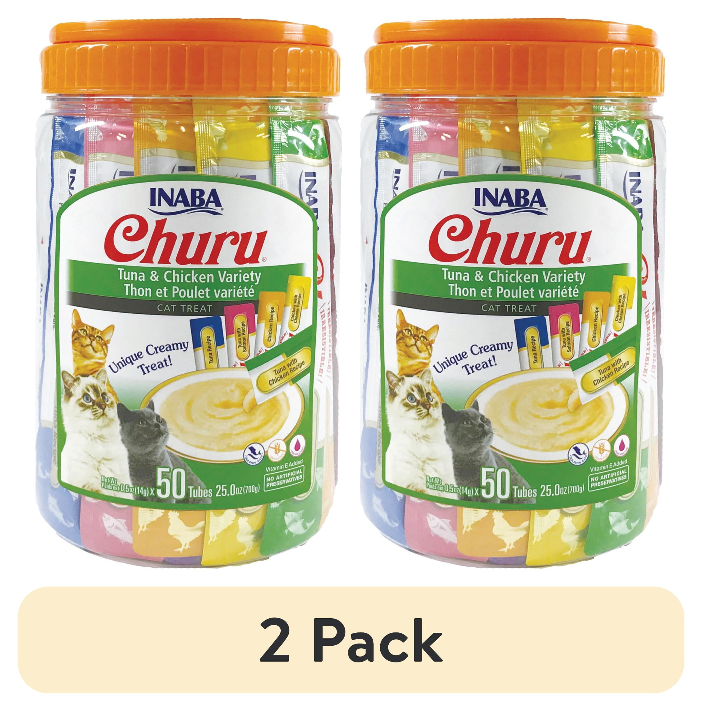 (2 pack) INABA Churu Creamy, Lickable Purée Cat Treat w Taurine, 0.5 oz ...