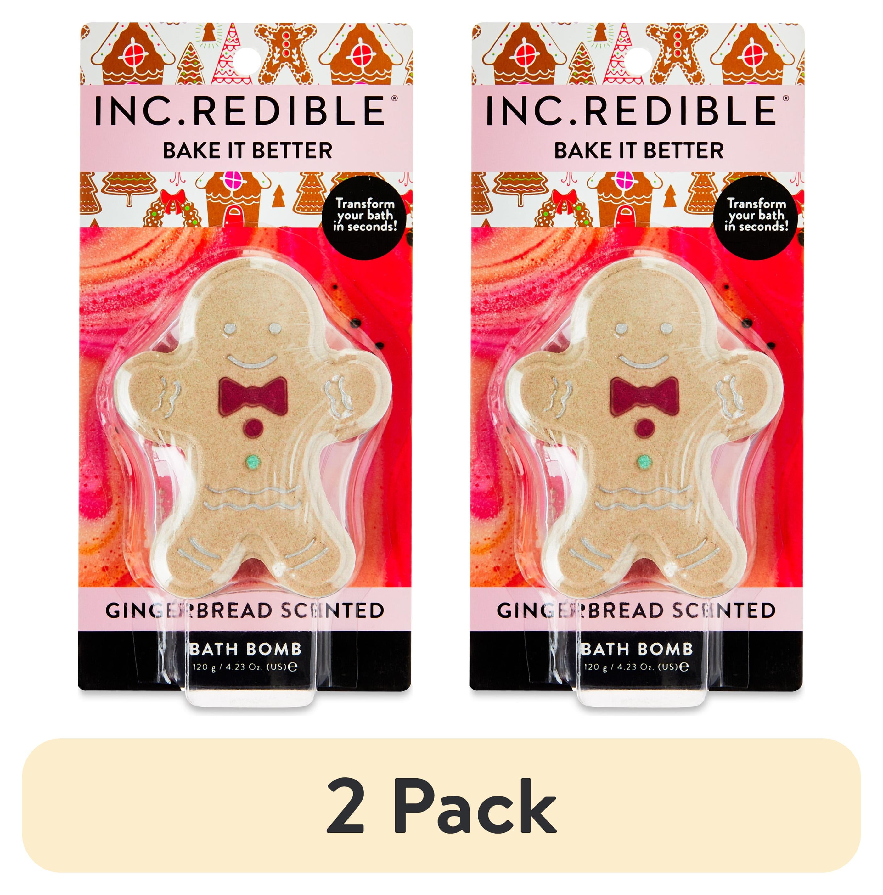 (2 pack) INC.redible Bake It Better Gingerbread-Shaped Bath Bomb ...