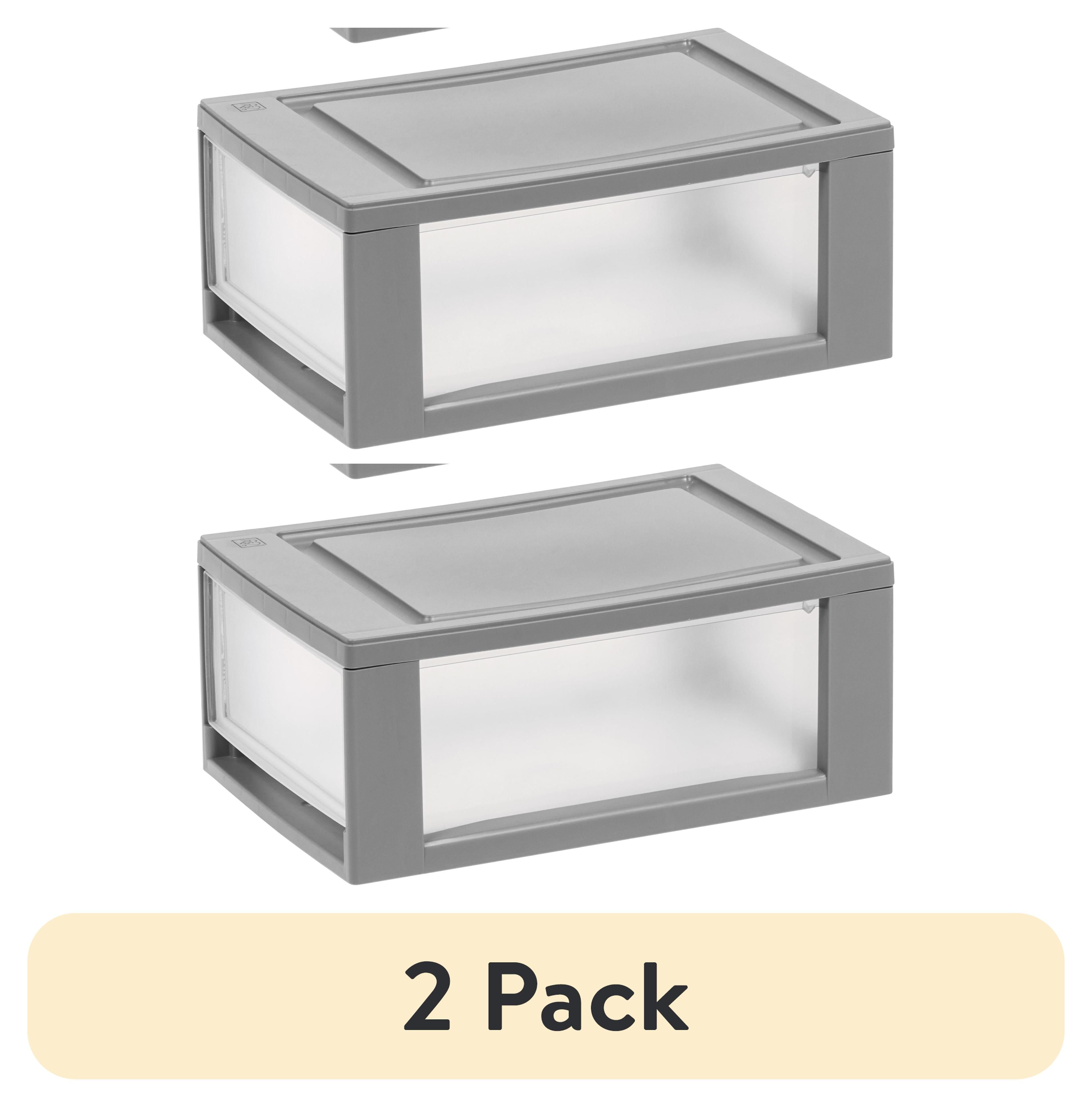 (2 pack) IRIS USA, 6QT Plastic Storage Modular Stacking Drawers, Set of ...