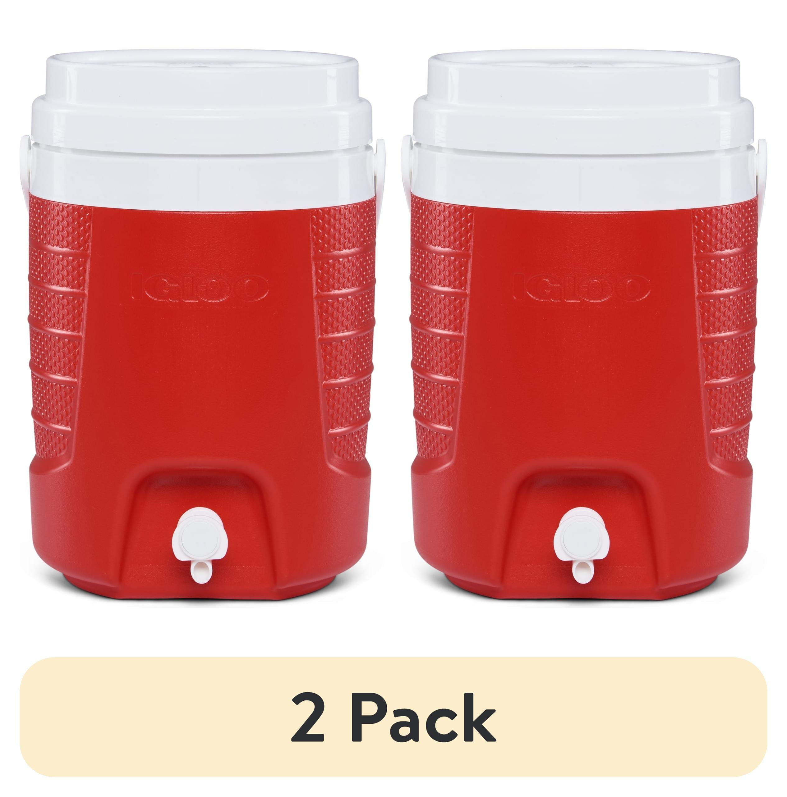 (2 pack) Igloo 2- Gallon Sport Beverage Jug with Hooks- Red - Walmart.com