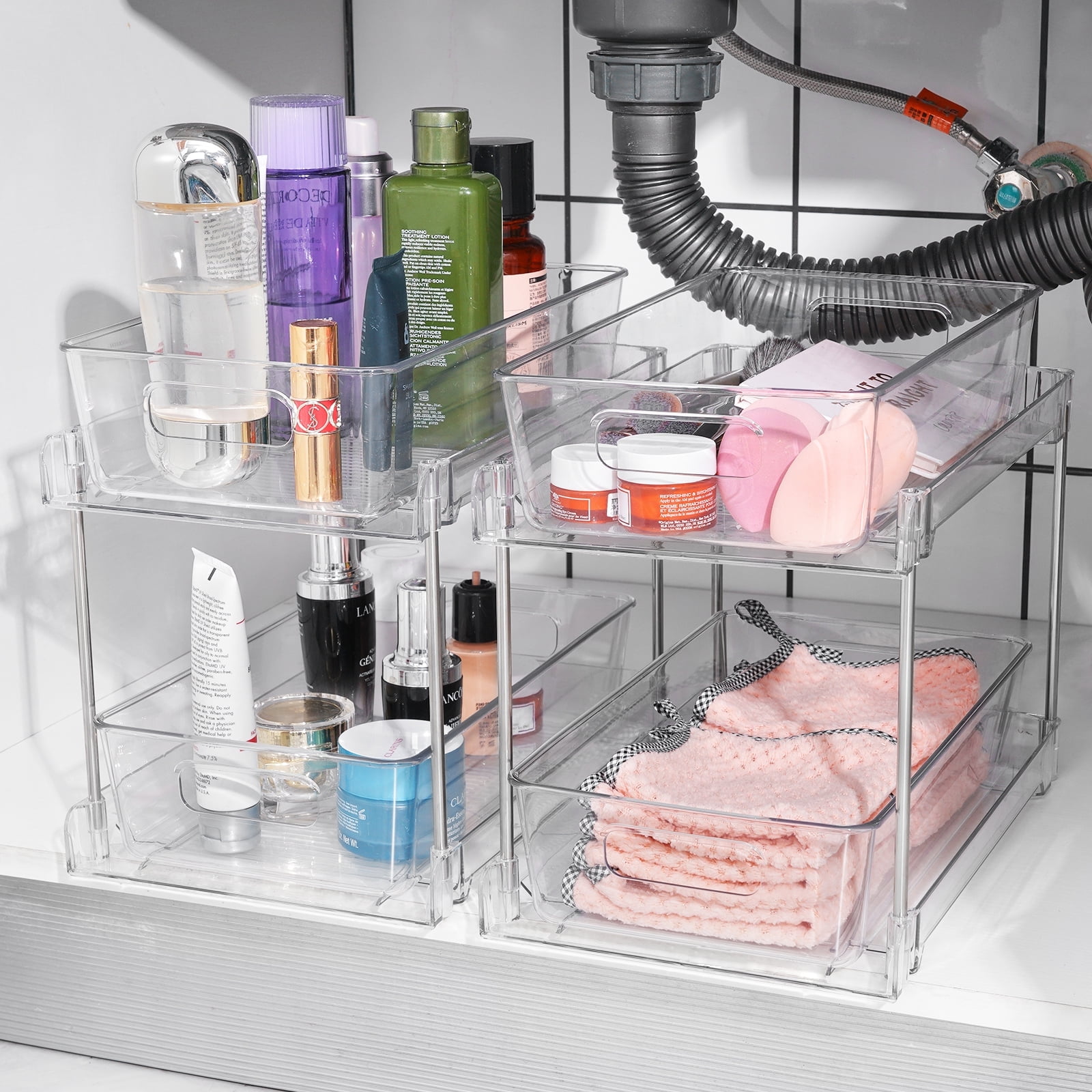 (2 pack) Ikfashoni 2 Tier Bathroom Under Sink Organizer and Storage ...