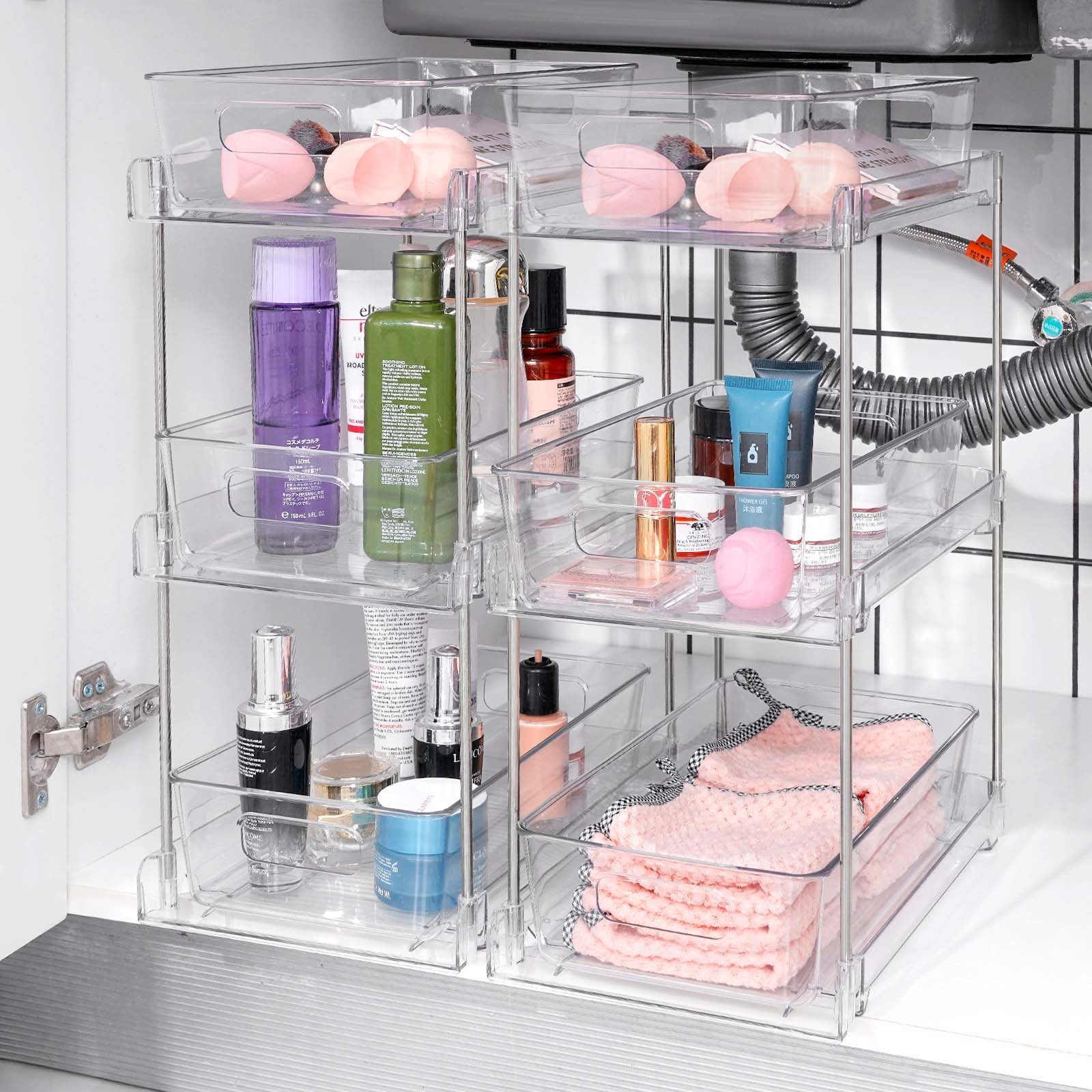 (2 pack) Ikfashoni 3 Tier Multi-Purpose Bathroom Under Sink Organizer ...