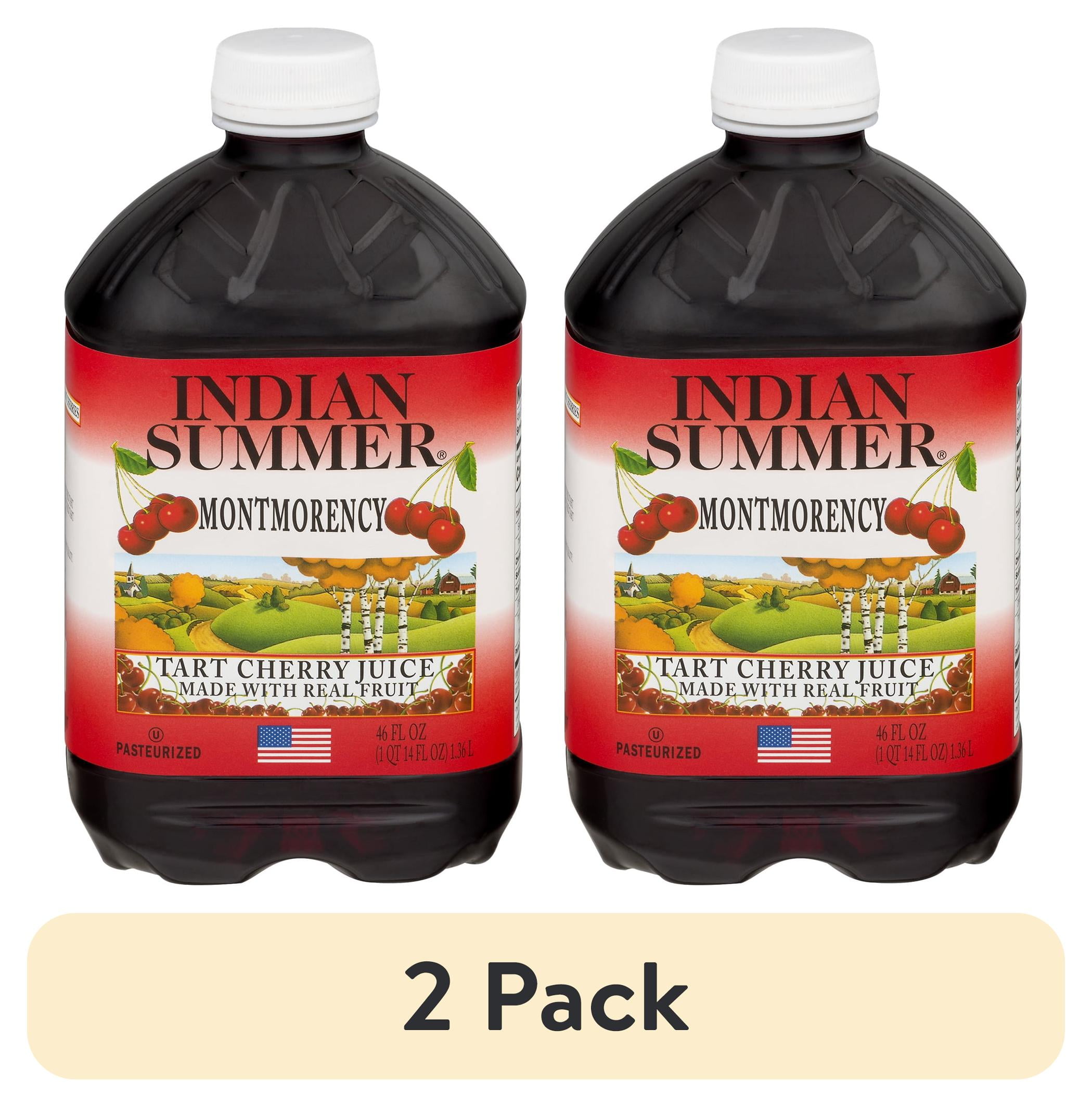 (2 pack) Indian Summer 100% Juice, Montmorency Cherry, 46 Fl Oz, 1 ...