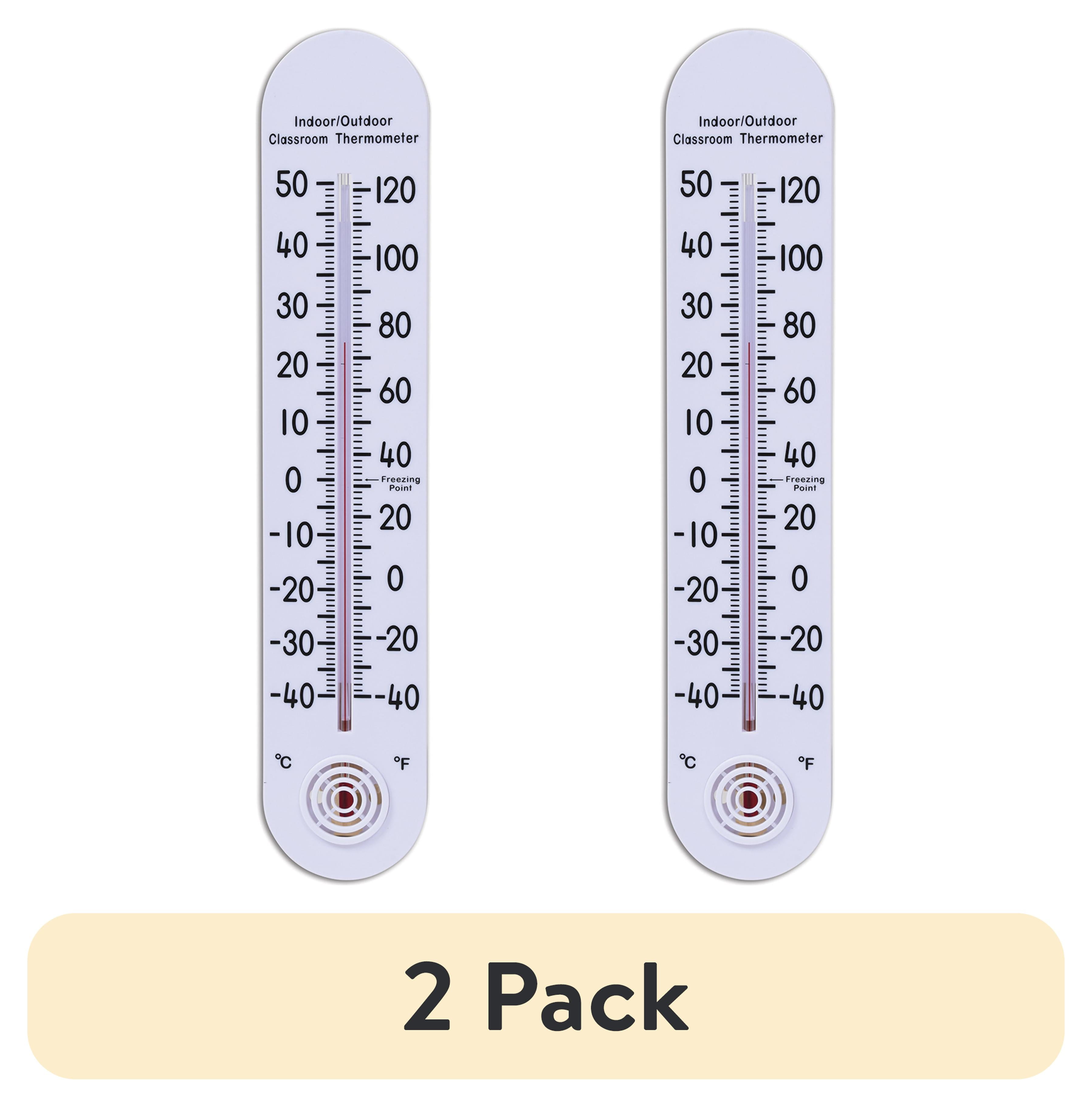 (2 pack) Indoor Outdoor Classroom Thermometer - Walmart.com