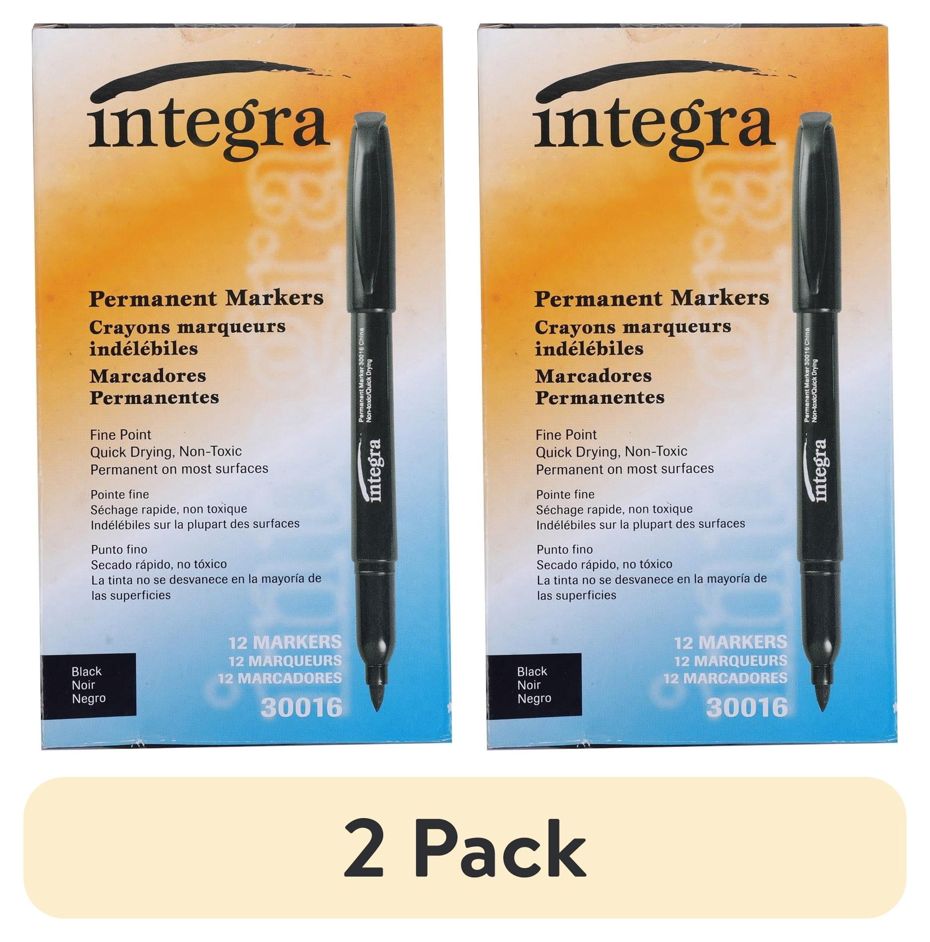 (2 pack) Integra, ITA30016, Permanent Fine Point Markers, 1 Dozen ...