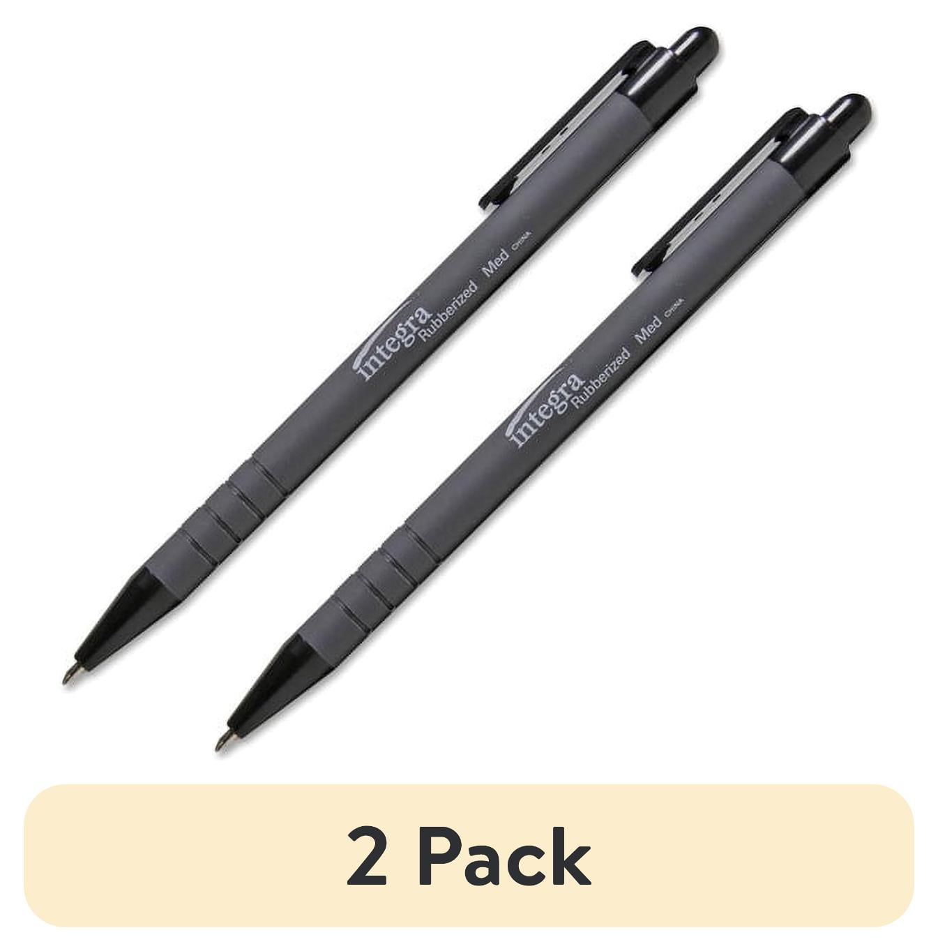 (2 pack) Integra, ITA30031, Rubber Barrel Retractable Ballpoint Pens ...