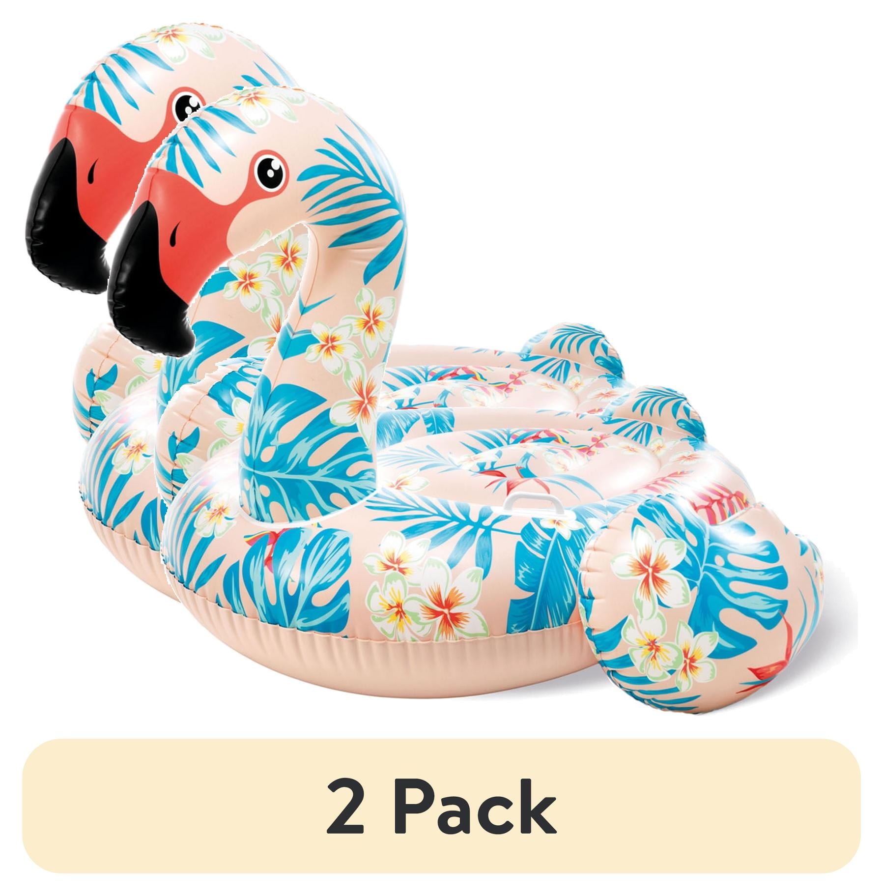 (2 pack) Intex Tropical Flamingo Ride-on Pool Float Multicolor Ages 14 ...