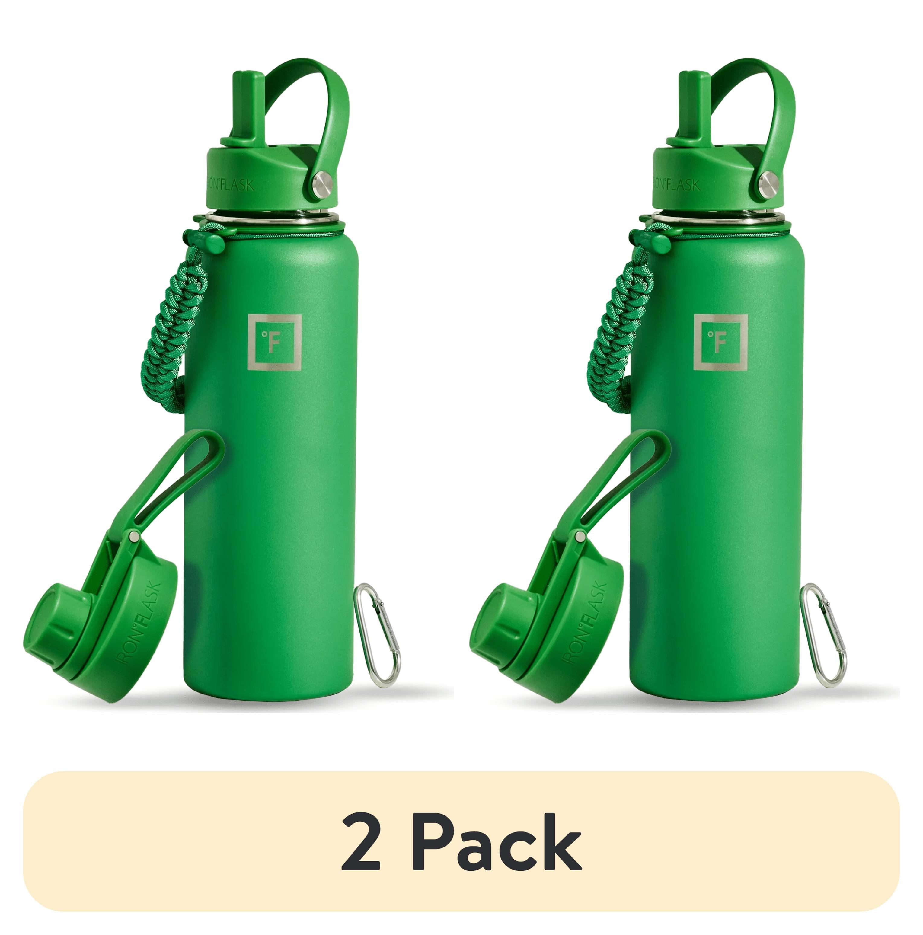 (2 pack) Iron Flask 40 oz Neutral Green Stainless Steel Water Bottle ...
