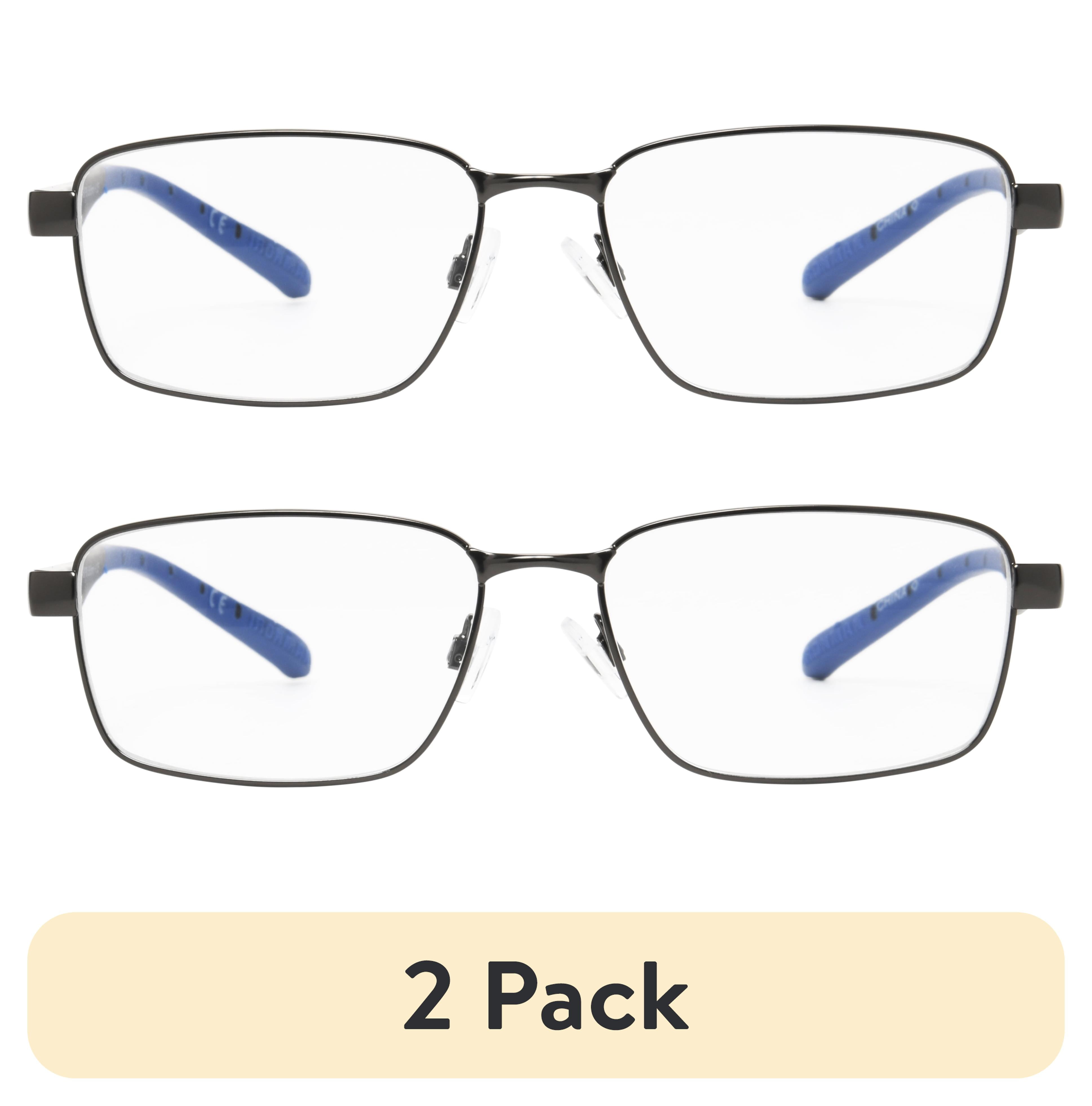 (2 pack) Ironman Rectangle Gun/Blue Reader Eyeglass 1.25 - Walmart.com