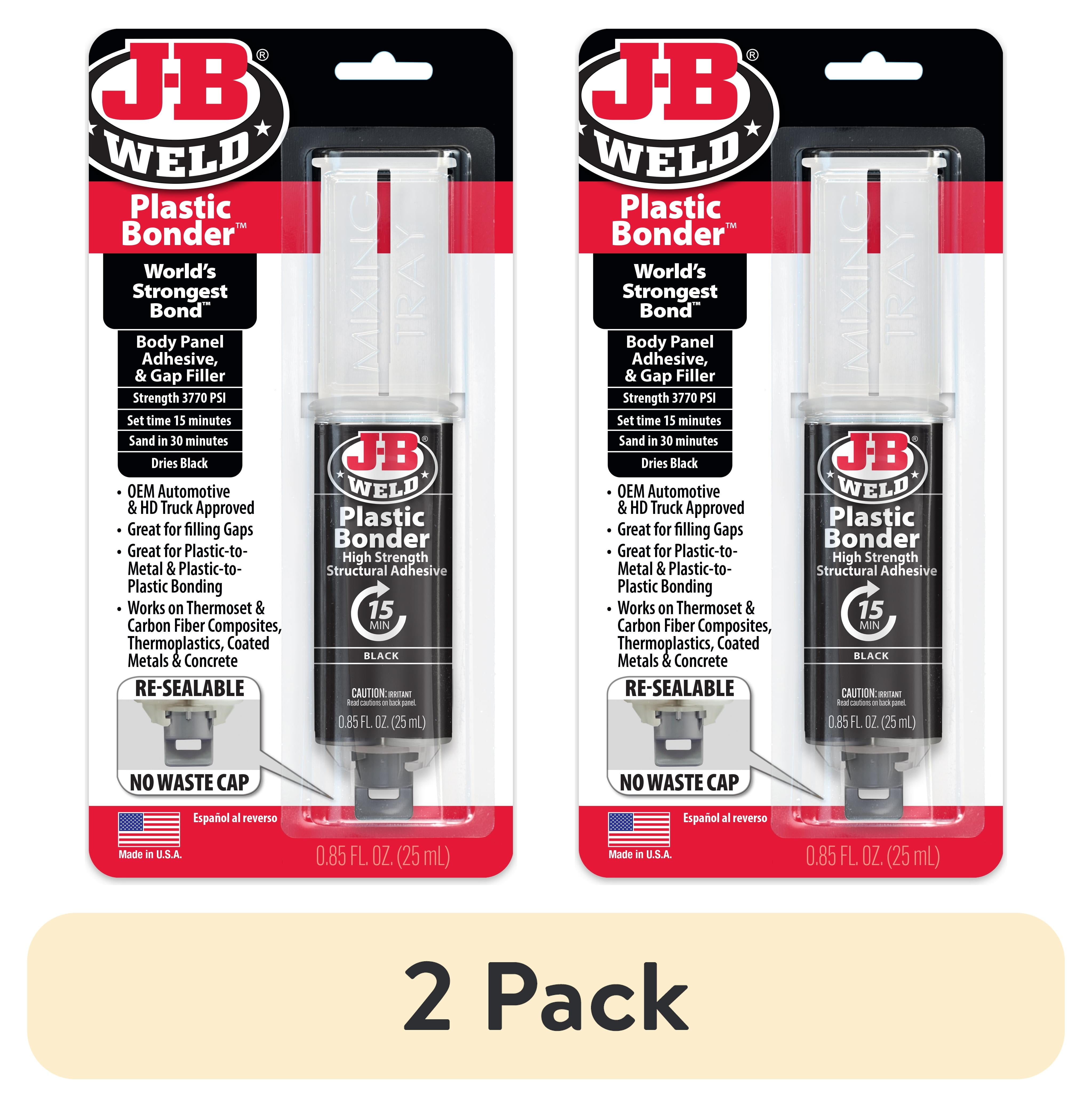 (2 pack) J-B Weld Plasticbonder Black Syringe Epoxy Adhesive 25 ml ...