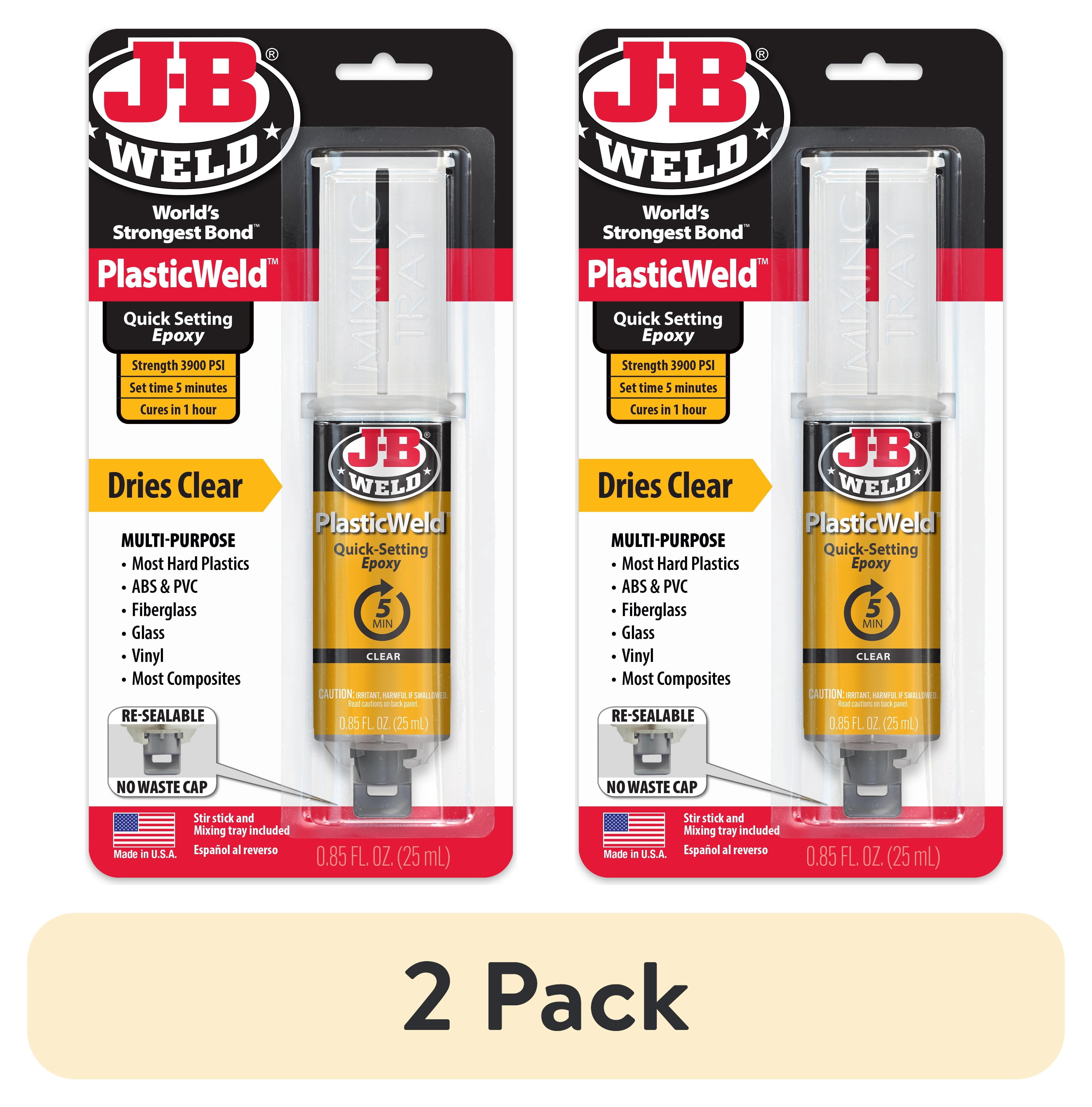 (2 pack) J-B Weld PlasticWeld Quick-Setting Epoxy Syringe - 25 ml ...