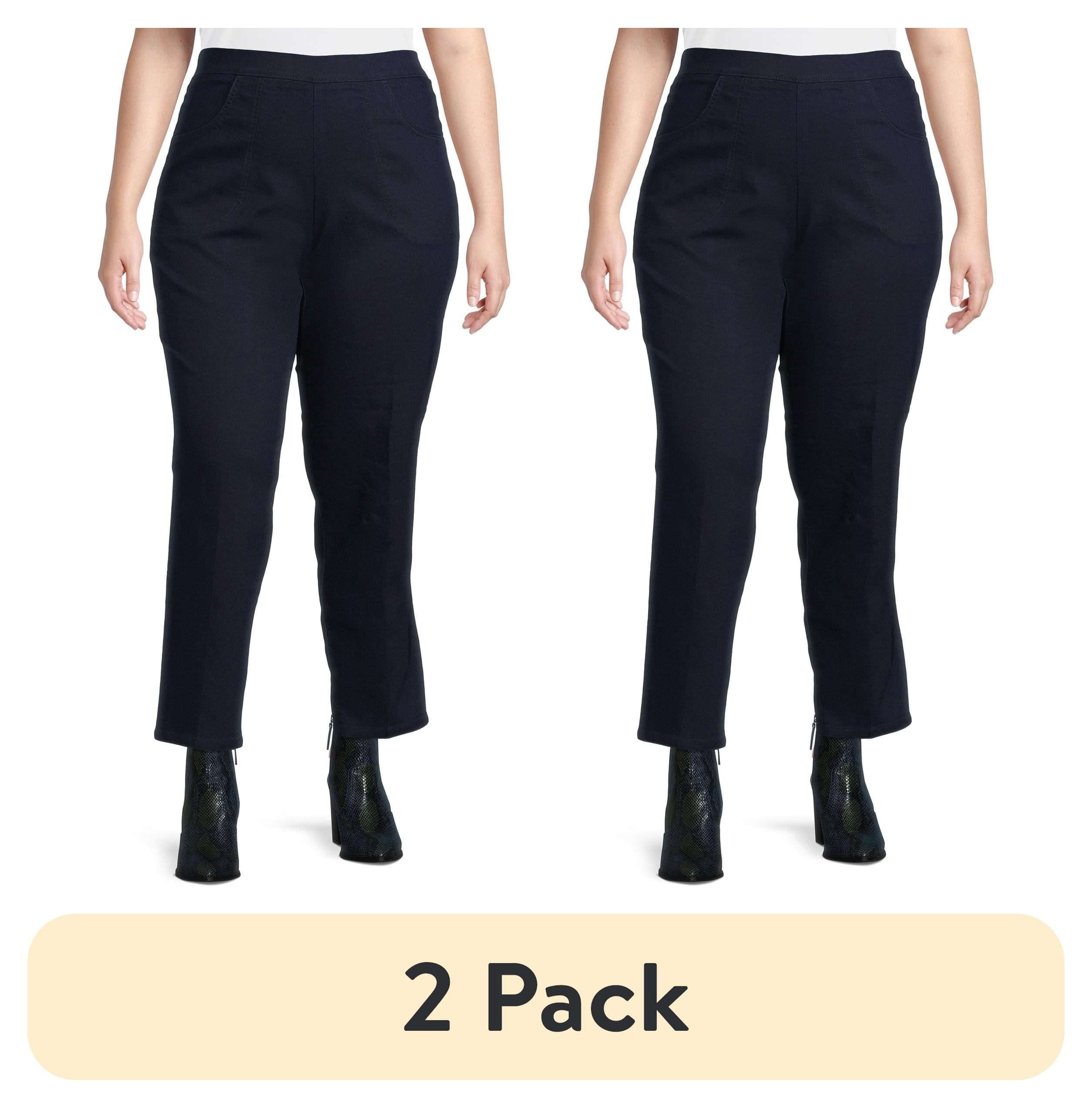 (2 pack) JMS Just My Size by Hanes Women's Plus Size 2 Pocket Pull On Pants, Single and 2 Pack ...
