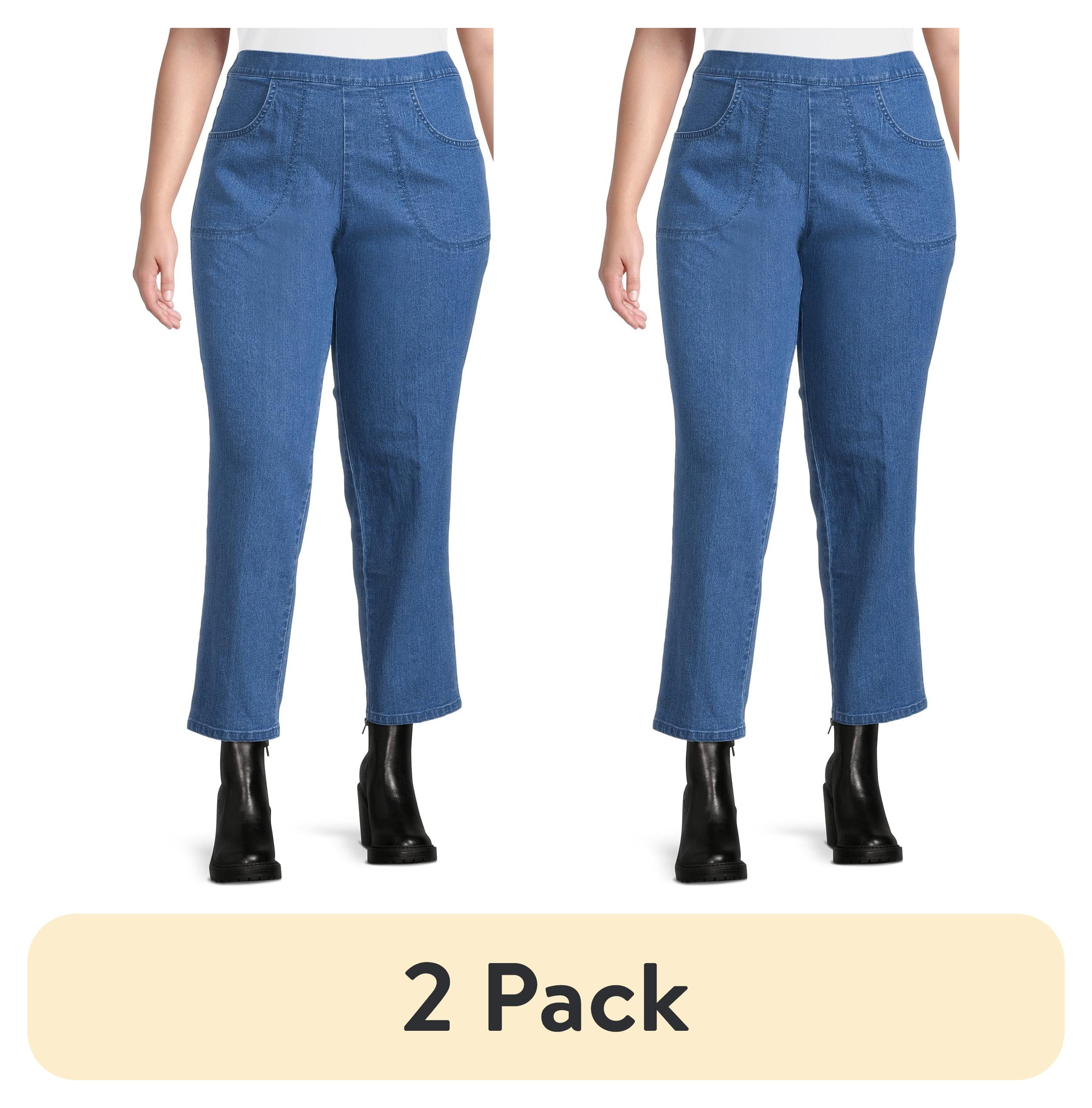 (2 pack) JMS Just My Size by Hanes Women's Plus Size 2 Pocket Pull On Pants, Single and 2 Pack ...