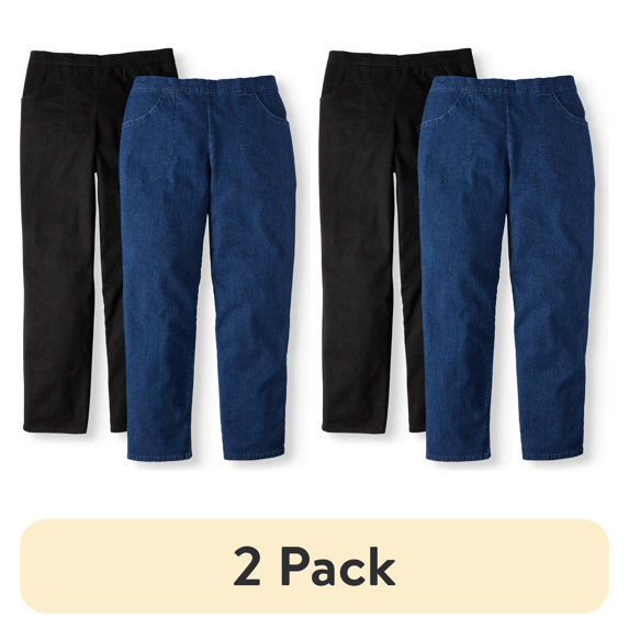 (2 pack) JMS Just My Size by Hanes Women's Plus Size 2 Pocket Pull On ...