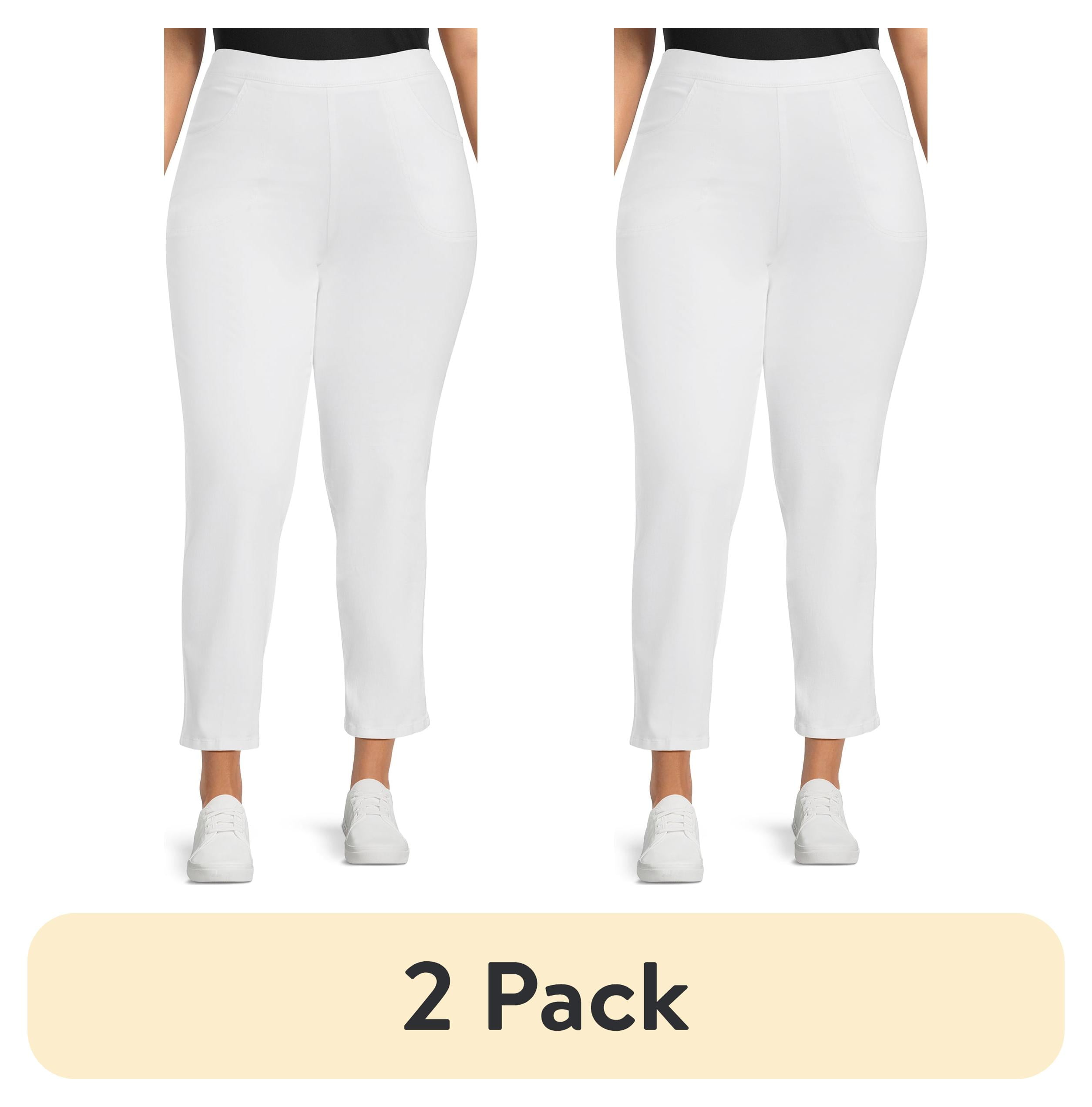 (2 pack) JMS Just My Size by Hanes Women's Plus Size 2 Pocket Pull On Pants, Single and 2 Pack ...