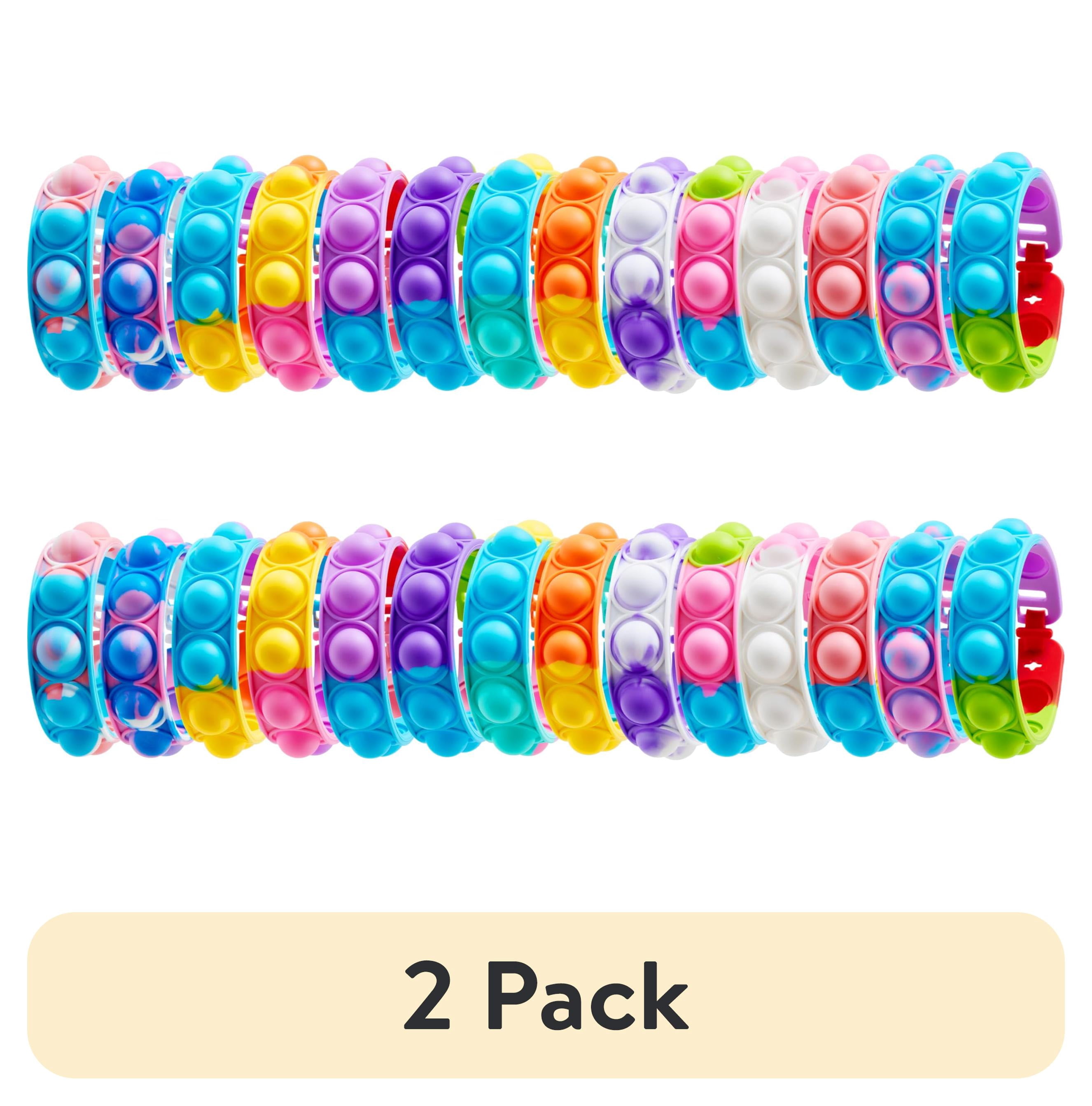 (2 pack) JOYFY 25 Pack Pop Fidget Bracelets Party Favors for Kids 4-8 ...