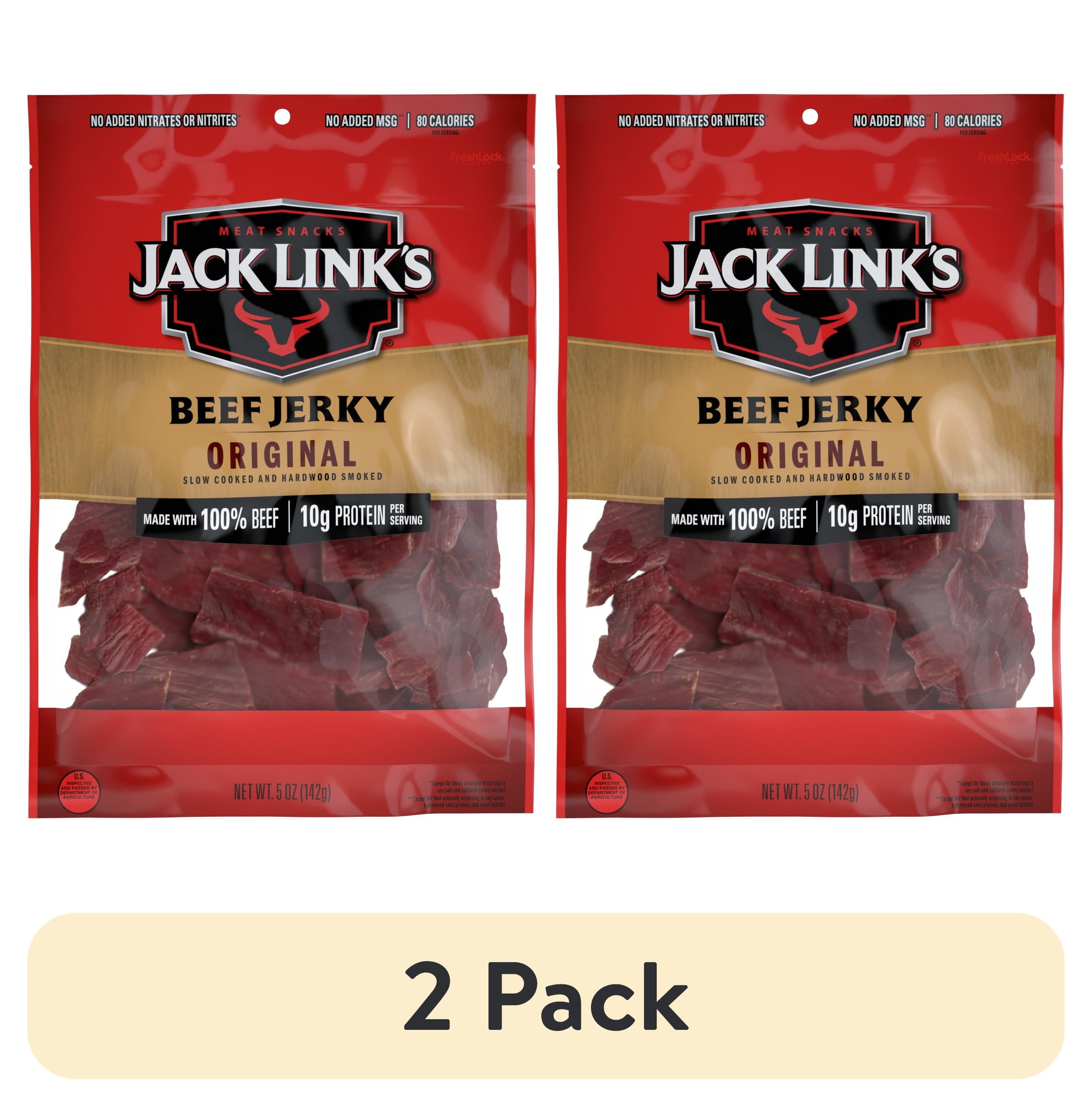 (2 pack) Jack Link’s Beef Jerky, Original, Made with 100% Beef, 10g of ...