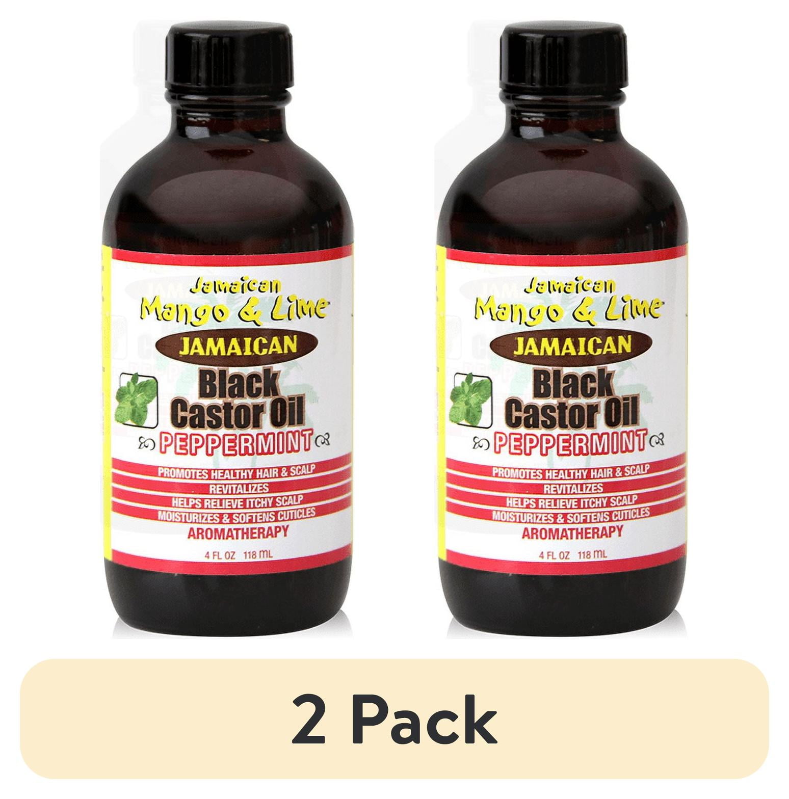 (2 pack) Jamaican Mango & Lime Black Castor Oil with Peppermint, 4 fl ...