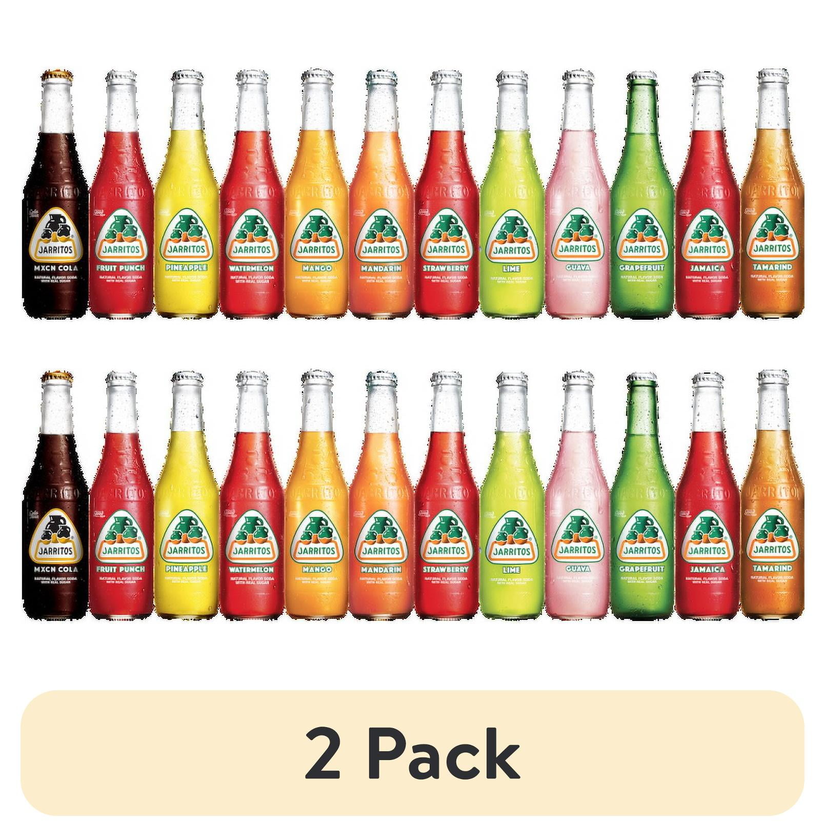 (2 pack) Jarritos Variety Pack Soda, 12.5 fl oz (370 ml) Glass Bottle ...