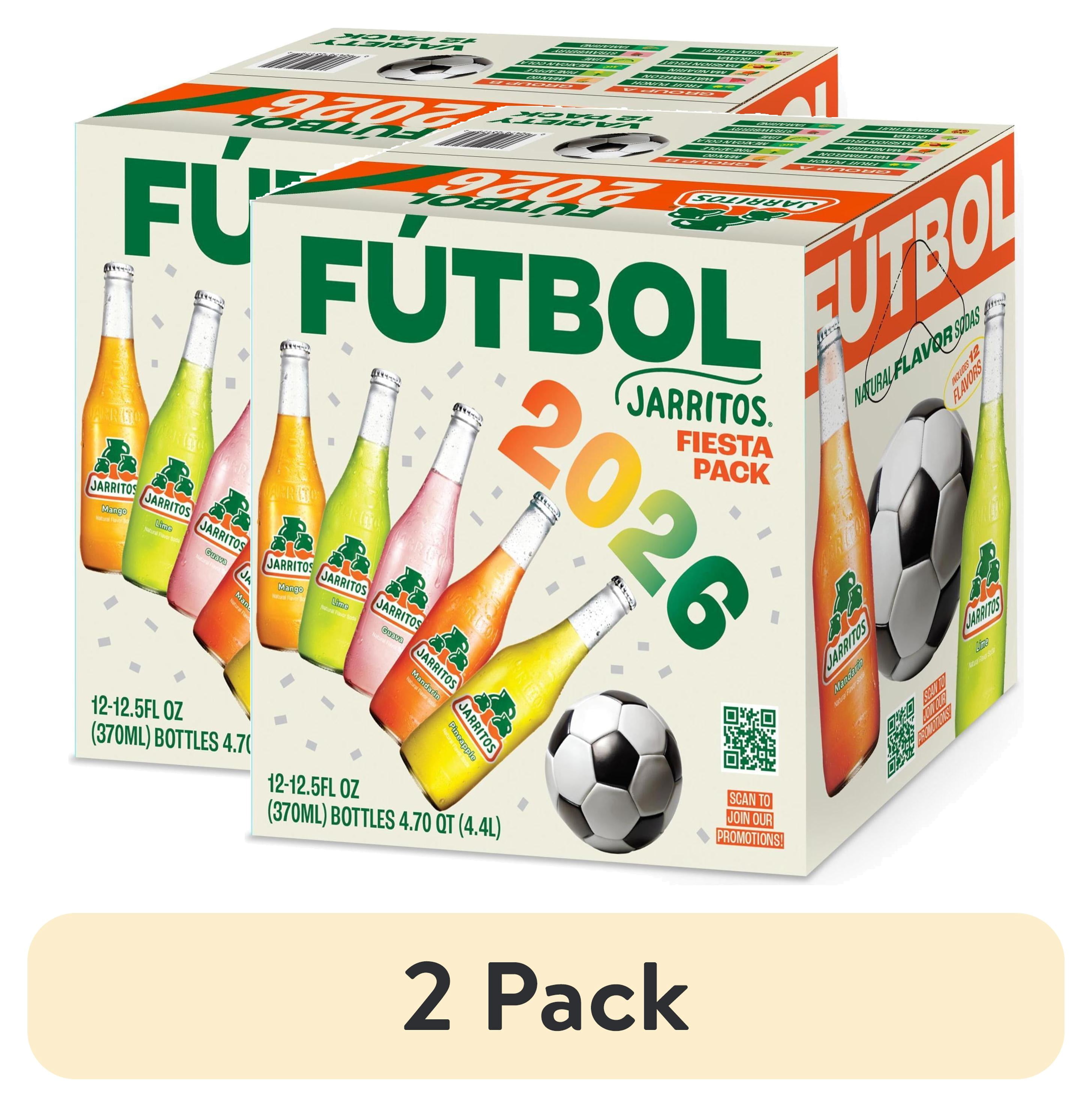 (2 pack) Jarritos Variety Pack Soda, 12.5 fl oz (370 ml) Glass Bottle ...