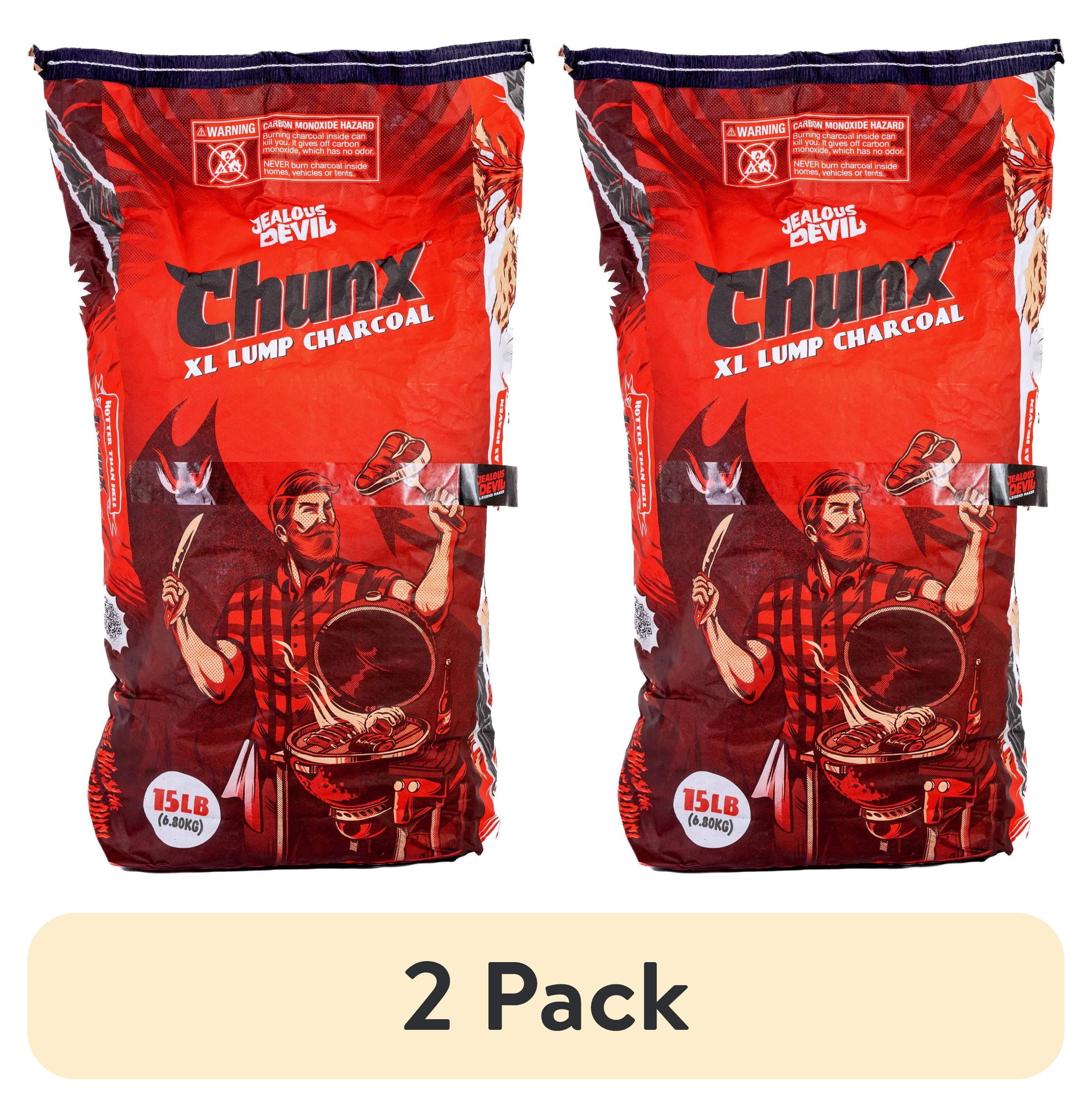 (2 pack) Jealous Devil Chunx XL - 15 lbs Natural Hardwood Lump Charcoal ...