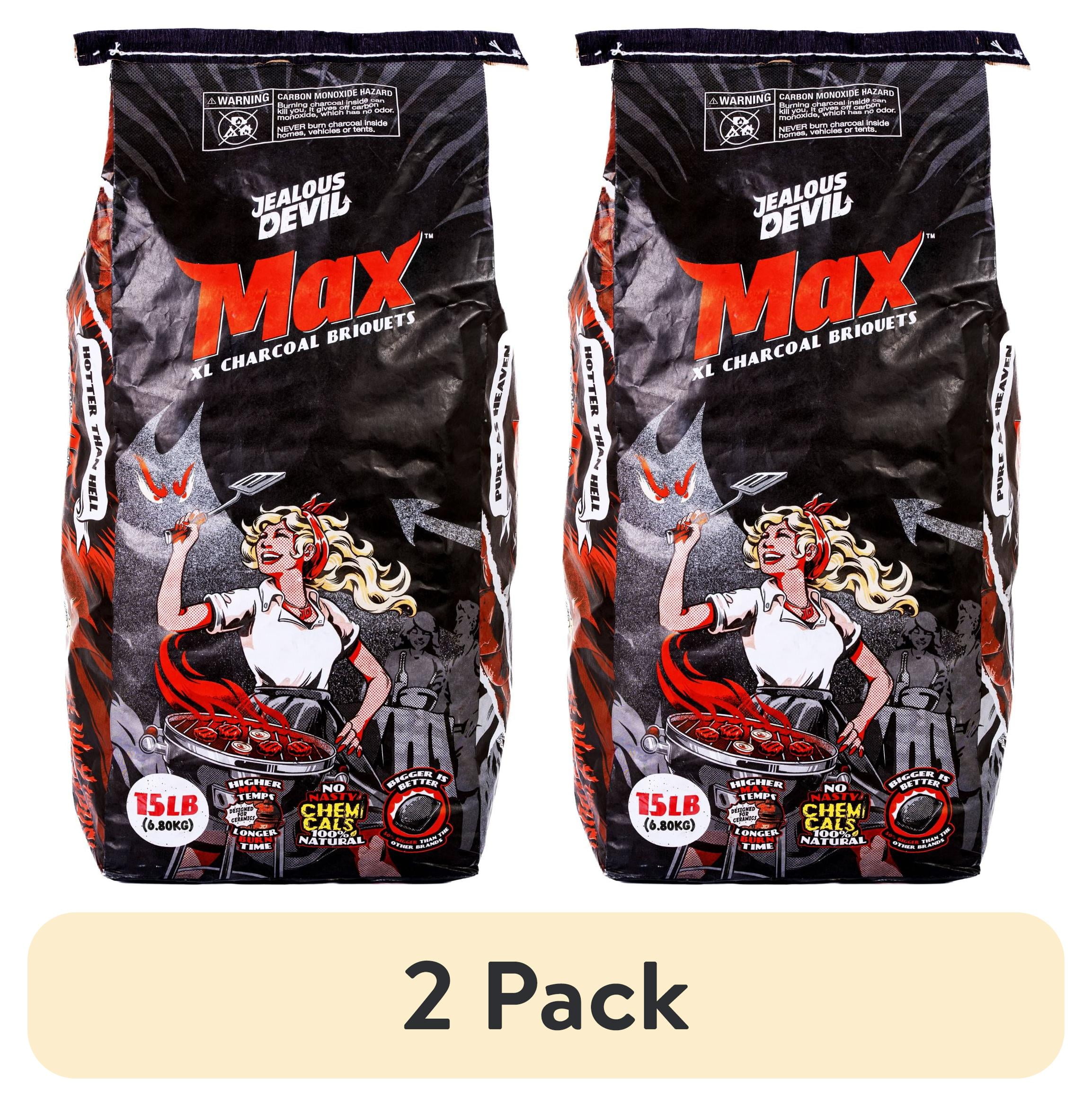 (2 pack) Jealous Devil Max XL 15 lbs - All Natural Hardwood Charcoal Pillow Briquets - Walmart.com