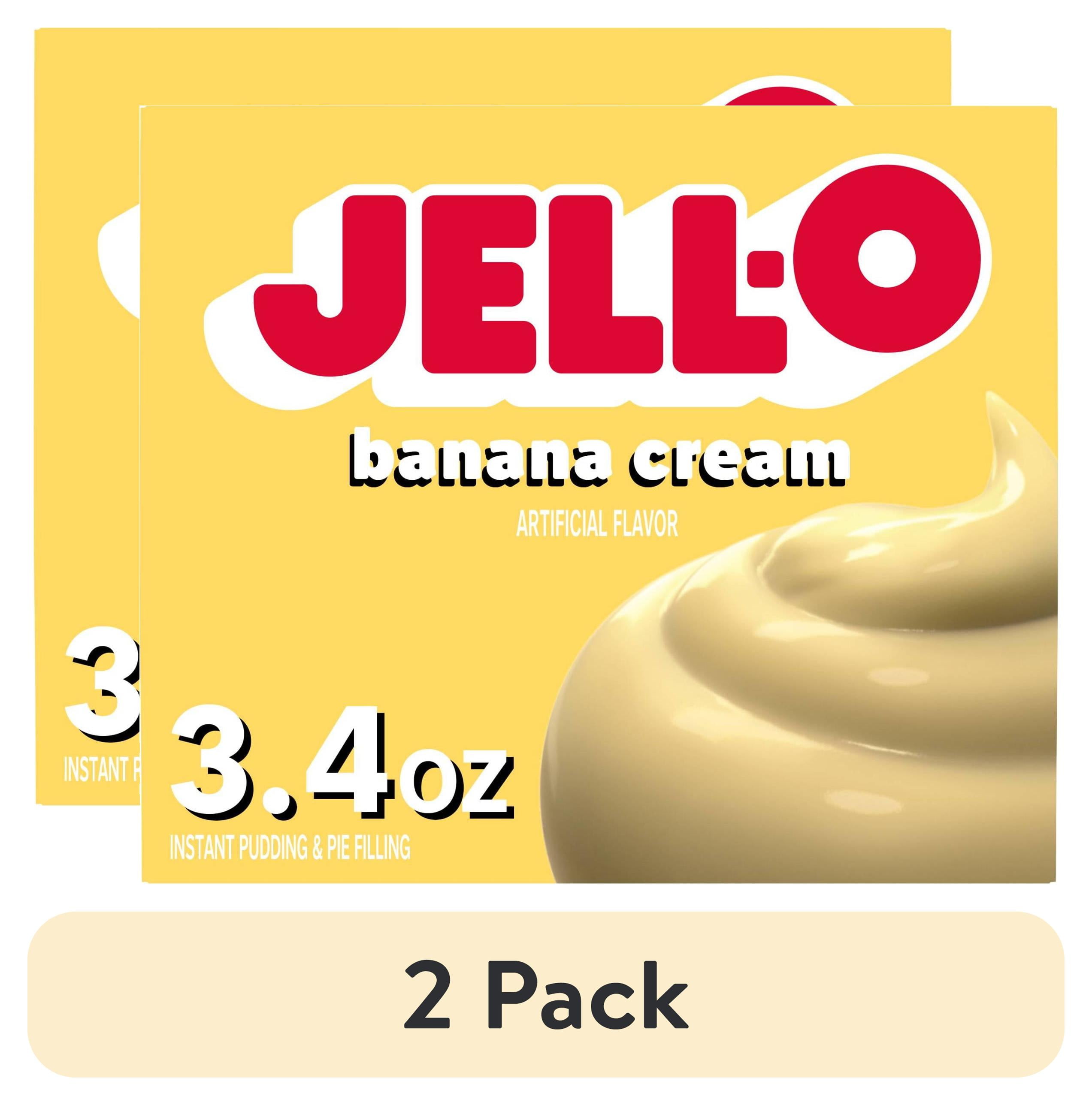 (2 pack) Jell-O Banana Cream Artificially Flavored Instant Pudding ...
