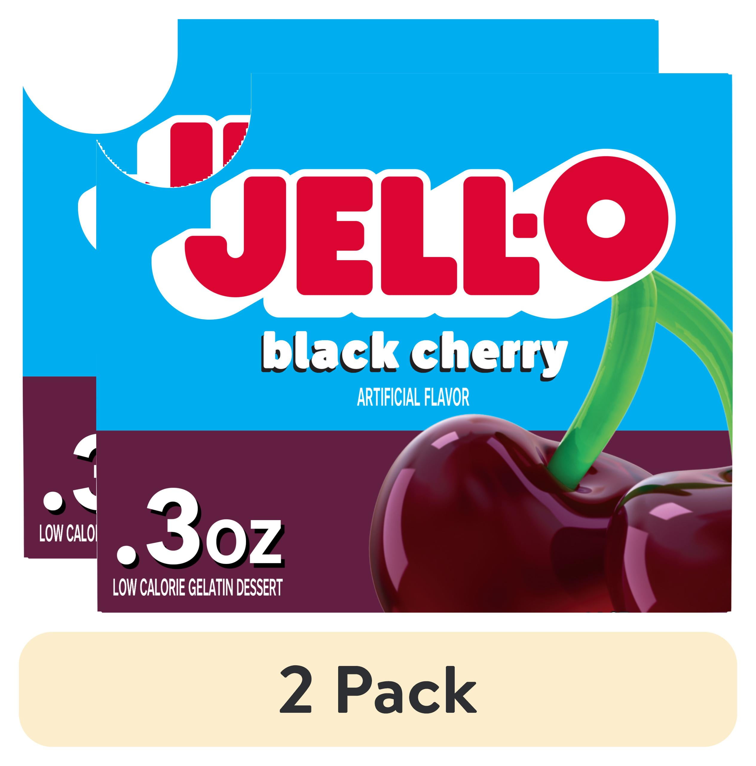 (2 pack) Jell-O Black Cherry Artificially Flavored Zero Sugar Low ...