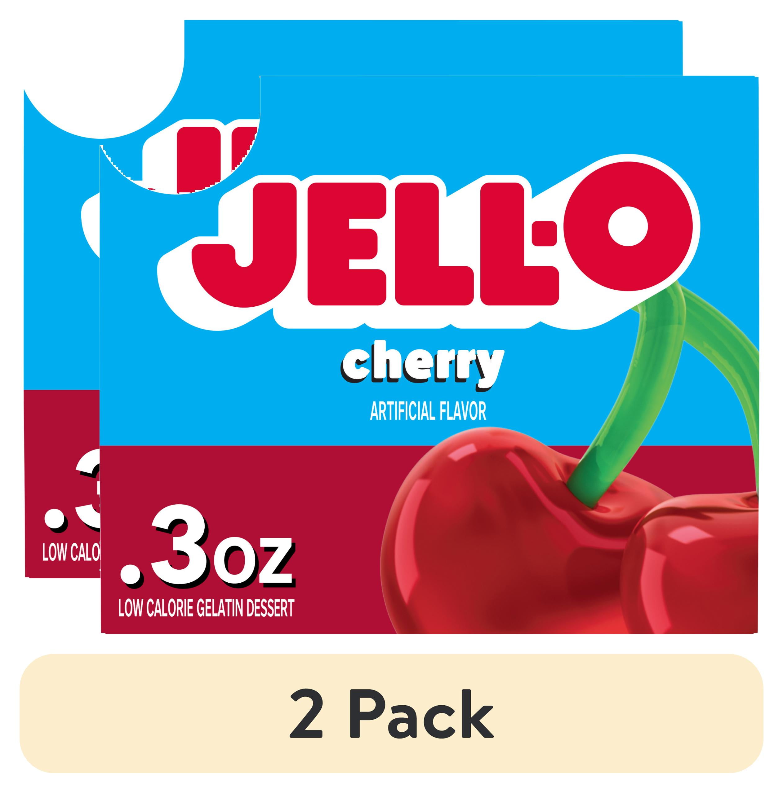 (2 pack) Jell-O Cherry Artificially Flavored Zero Sugar Low Calorie ...