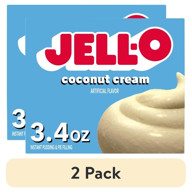 (2 pack) Jell-O Coconut Cream Artificially Flavored Instant Pudding ...