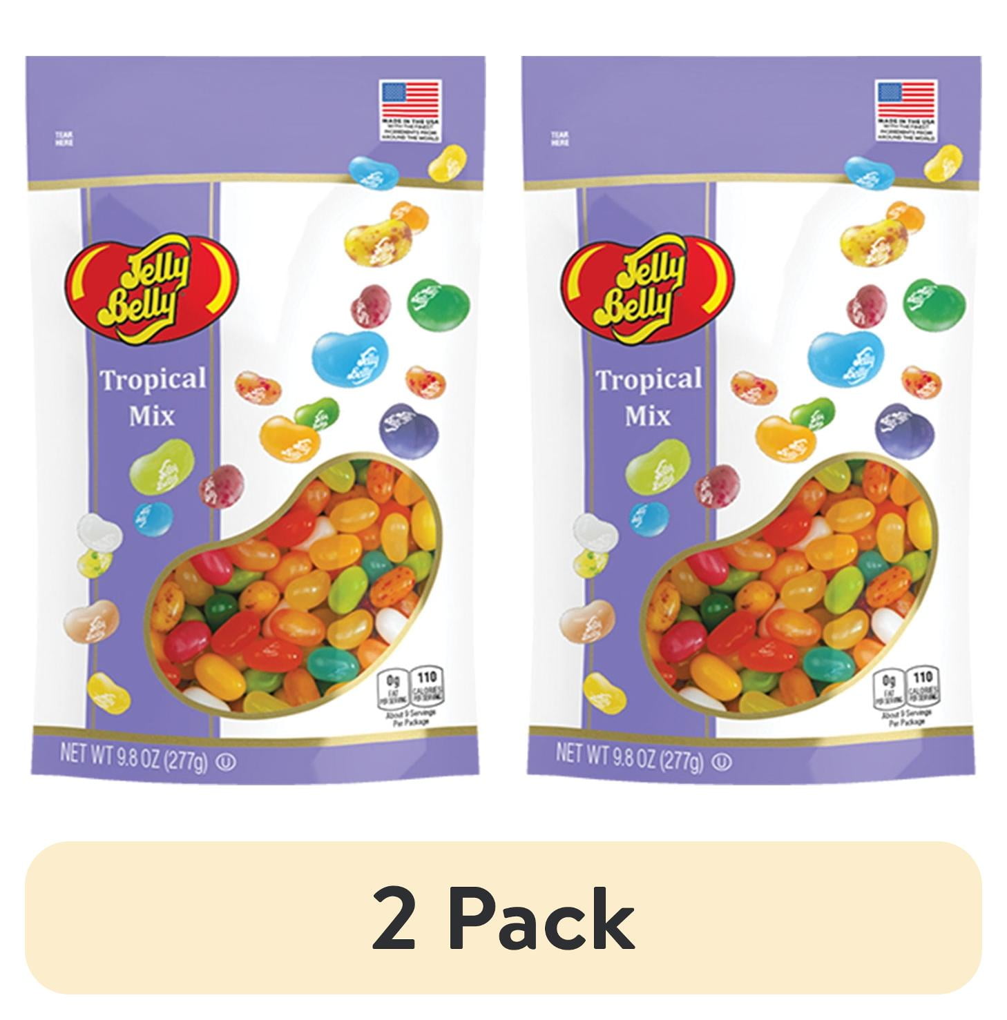 (2 pack) Jelly Belly Tropical Mix Jelly Beans 9.8 oz Pouch Bag, Exotic ...