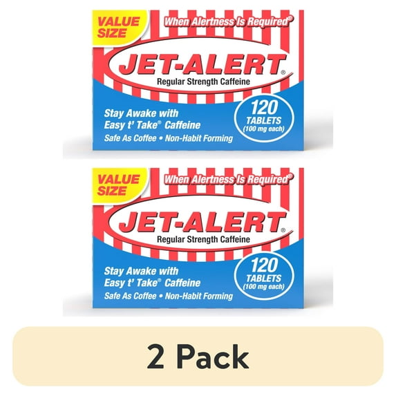 (2 pack) Jet Alert Regular Strength Caffeine, Restore Mental Alertness ...